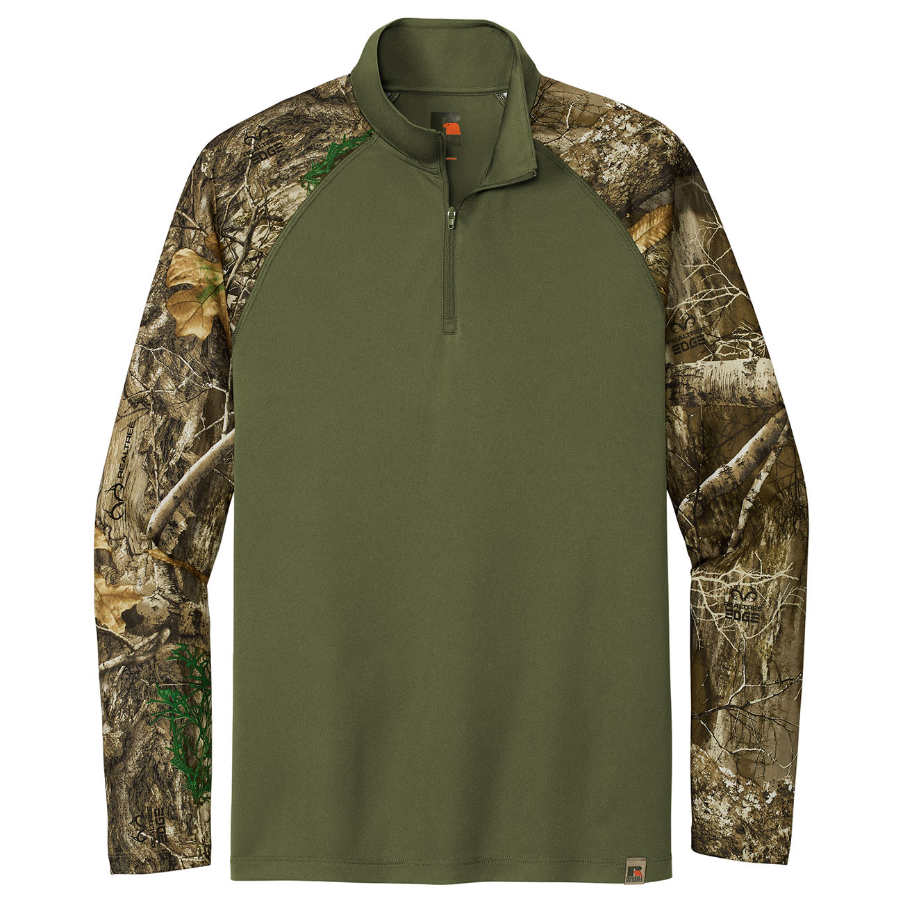 Russell Outdoors RU152 Realtree Colorblock Performance 1/4-Zip - Olive ...