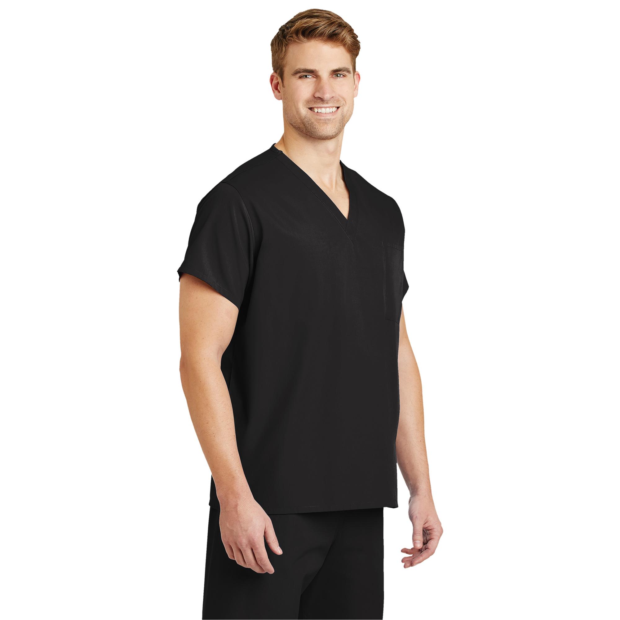 CornerStone SCRUBTOP Unisex V-Neck Scrub Top - Black | Full Source