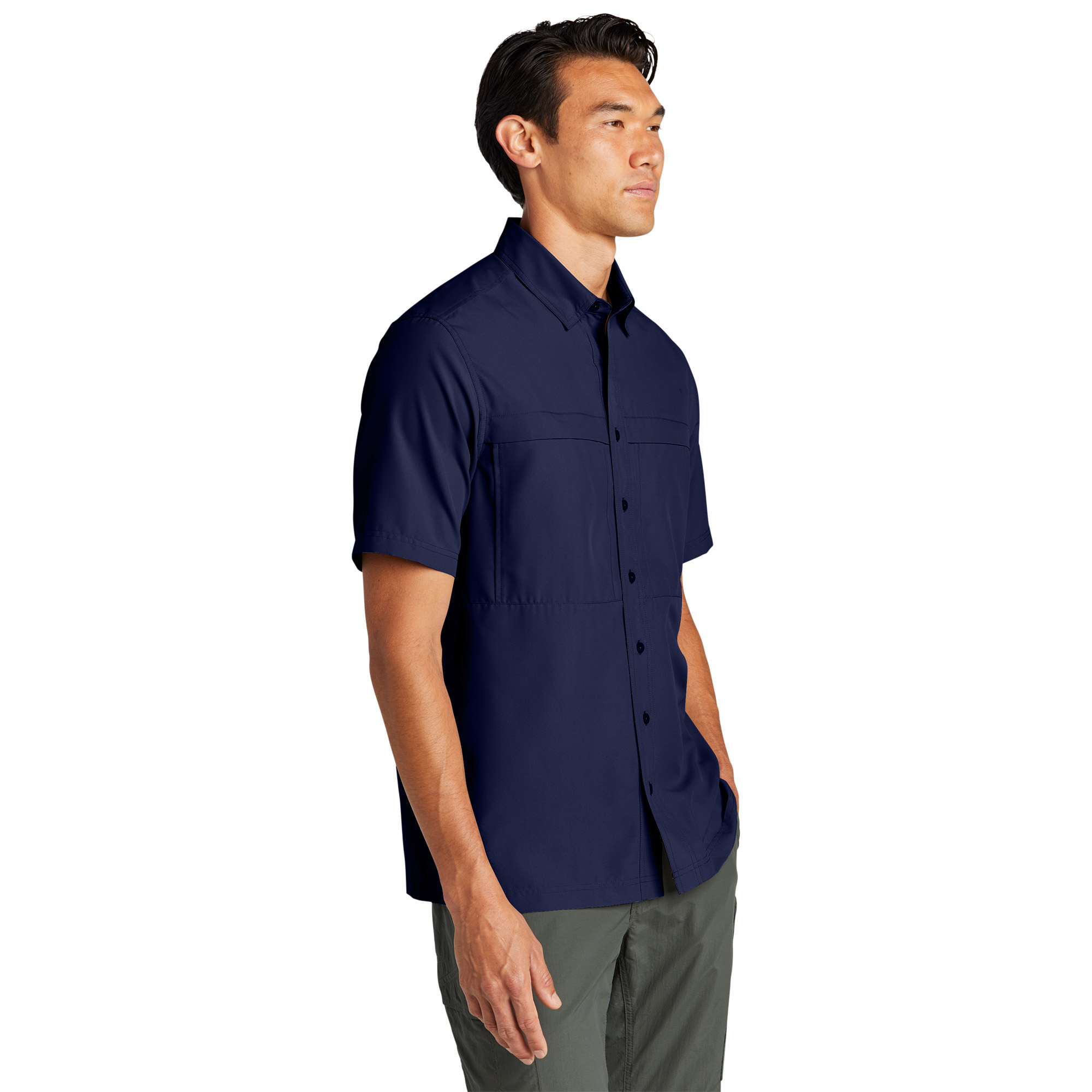 Port Authority W961 Short Sleeve UV Daybreak Shirt - True Navy | Full ...