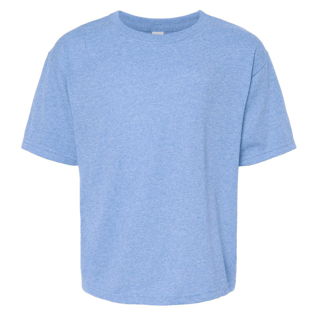 M&O 4850 Youth Gold Soft Touch T-Shirt - Light Blue Heather | Full Source