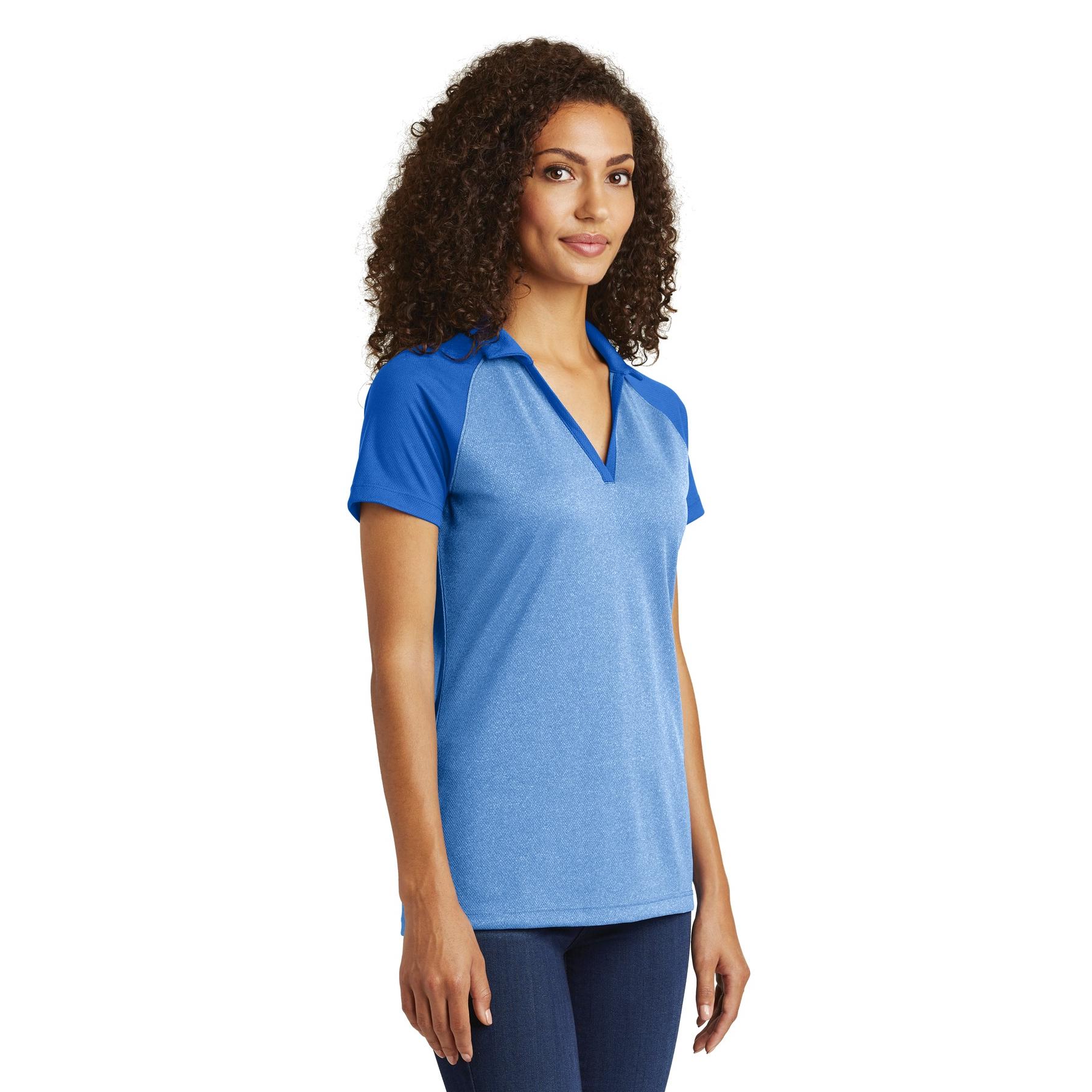 Sport-Tek LST641 Ladies PosiCharge RacerMesh Raglan Heather Block Polo ...