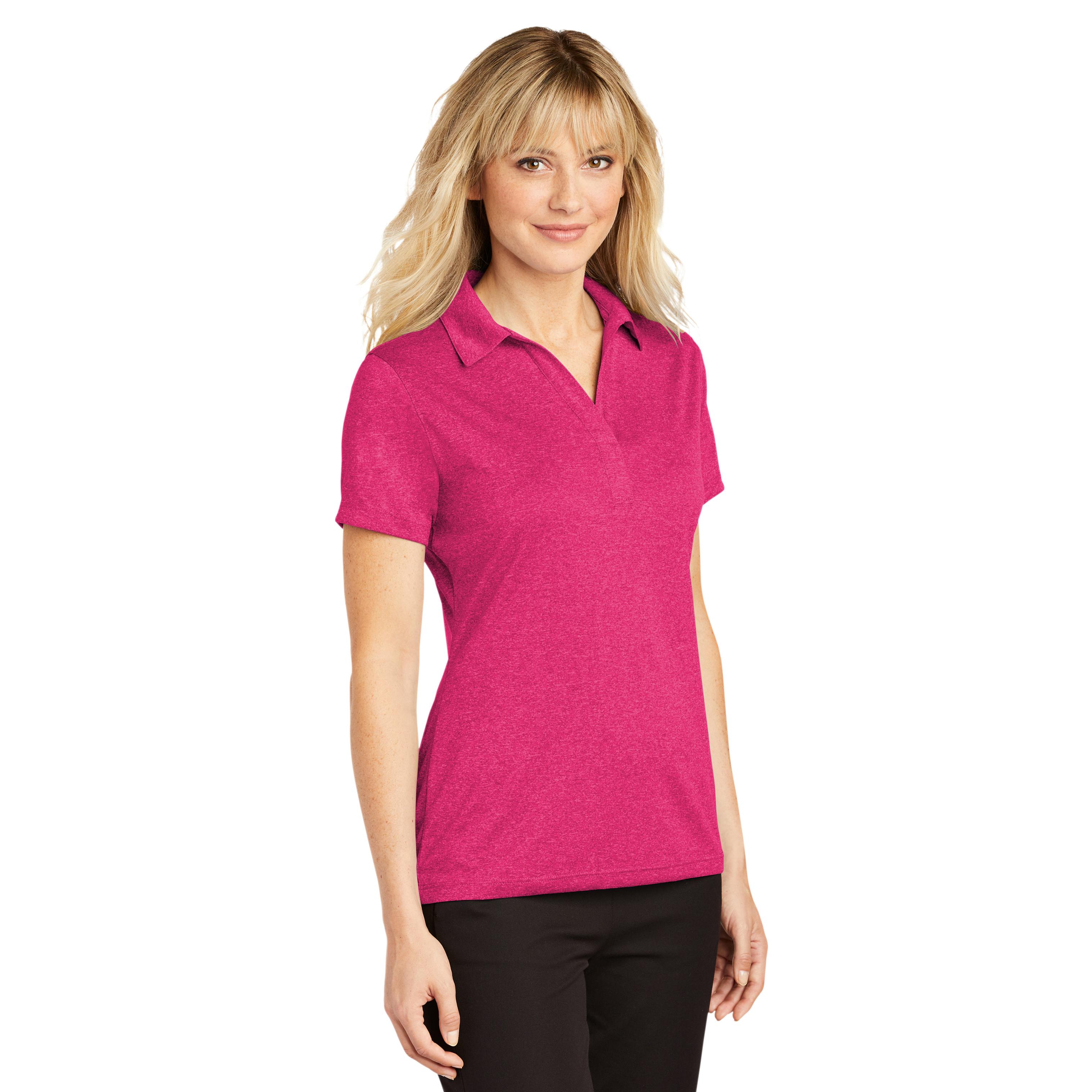 Sport-Tek LST660 Ladies Heather Contender Polo - Pink Raspberry Heather ...