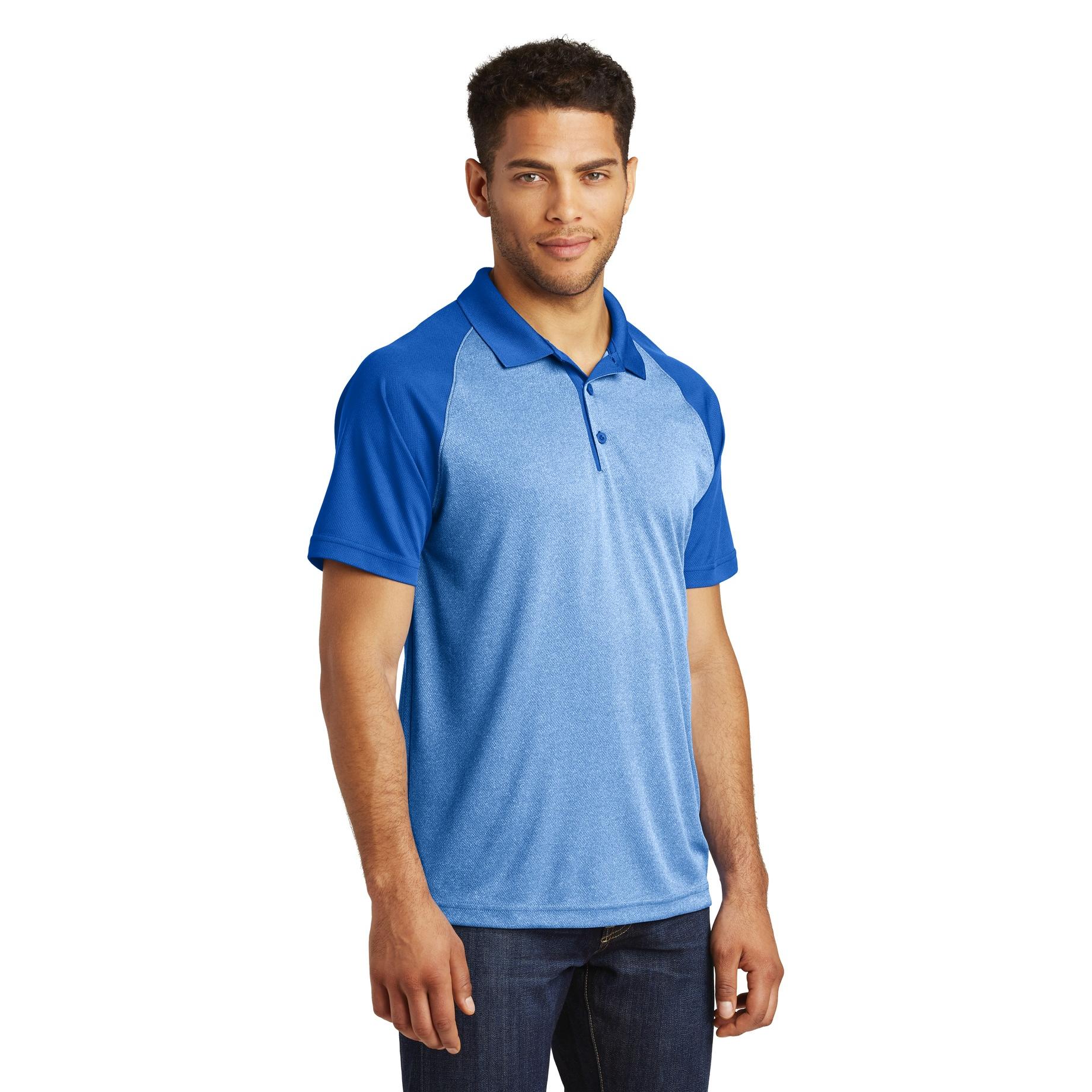 Sport-Tek ST641 PosiCharge RacerMesh Raglan Heather Block Polo - True ...