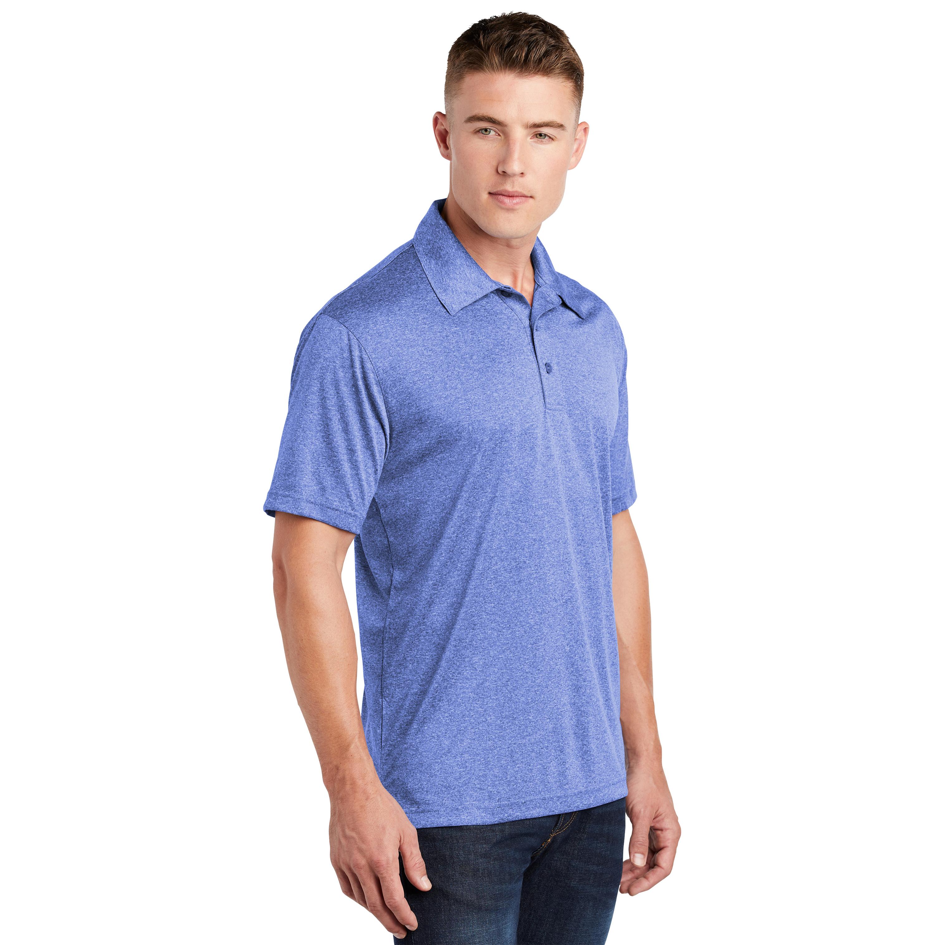 Sport-Tek ST660 Heather Contender Polo - True Royal Heather | Full Source