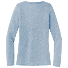 District DT135 Women's Perfect Tri Long Sleeve V-Neck Tee - Flint Blue ...