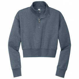 District DT6111 Women's V.I.T Fleece 1/2-Zip - Flint Blue Heather ...