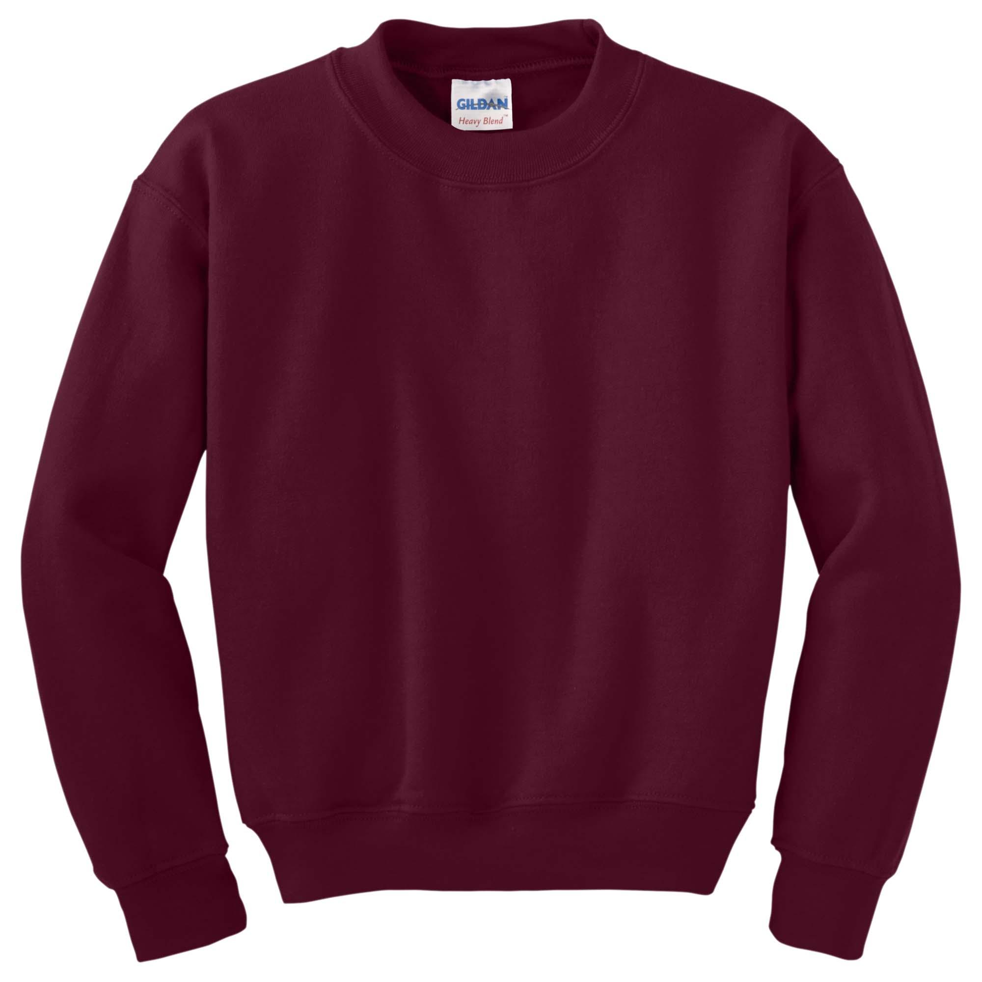 Gildan 18000B Youth Heavy Blend Crewneck Sweatshirt - Maroon | Full Source