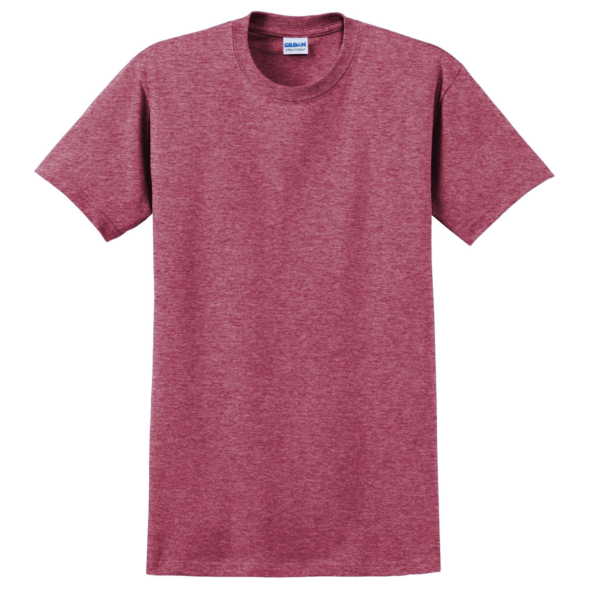 Gildan 2000 Ultra Cotton 100% US Cotton T-Shirt - Heathered Cardinal ...