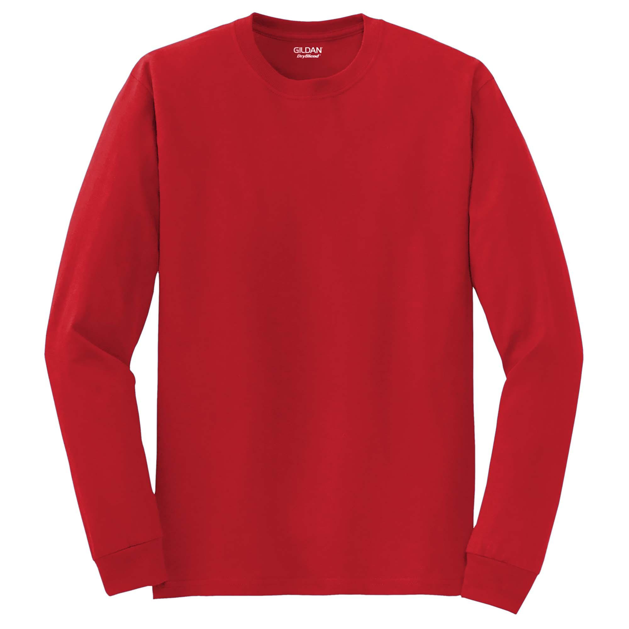 Gildan 8400 DryBlend Long Sleeve T-Shirt - Red | Full Source