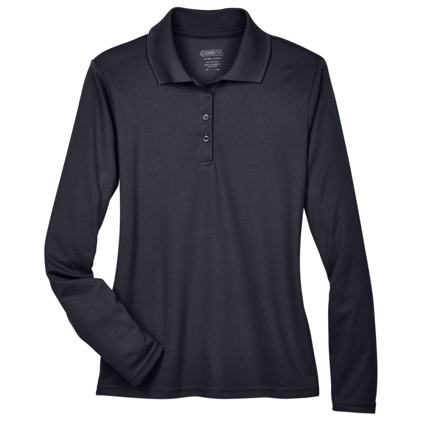 Core 365 78192 Ladies Pinnacle Performance Long Sleeve Pique Polo - Carbon | Full Source