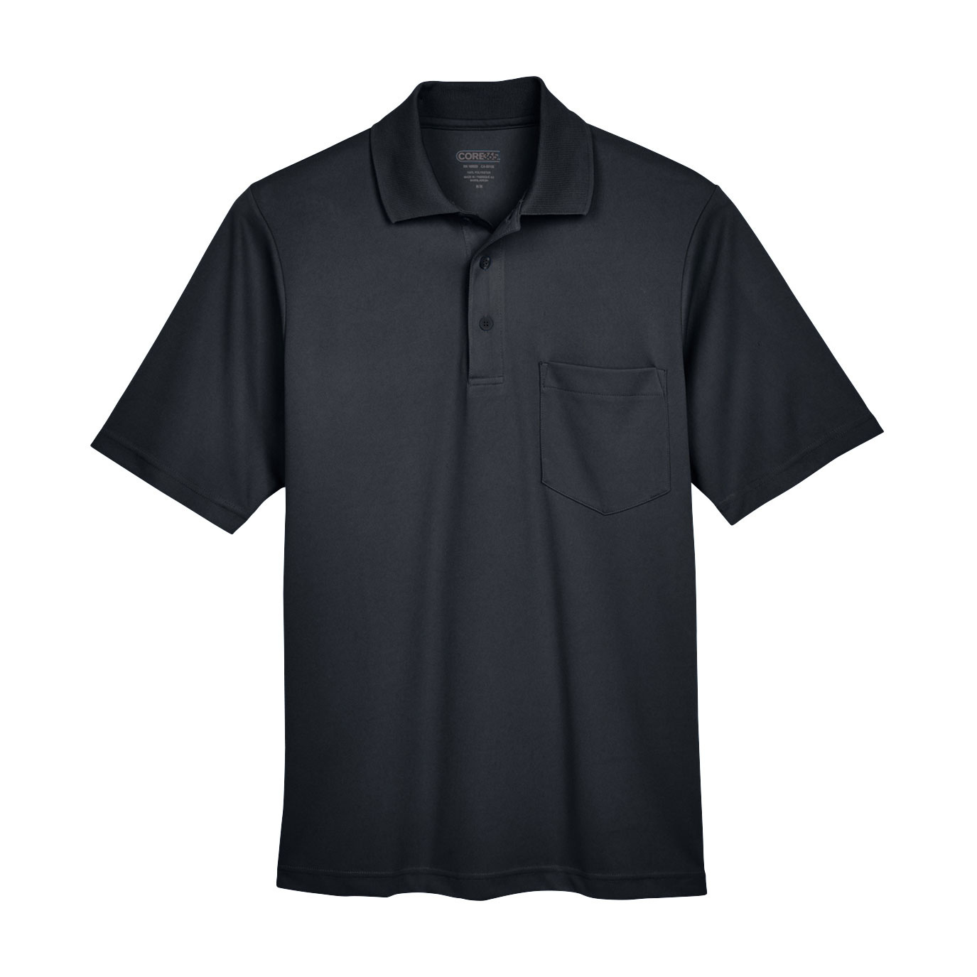 Core 365 88181P Men's Origin Performance Pique Polo with Pocket - Black ...