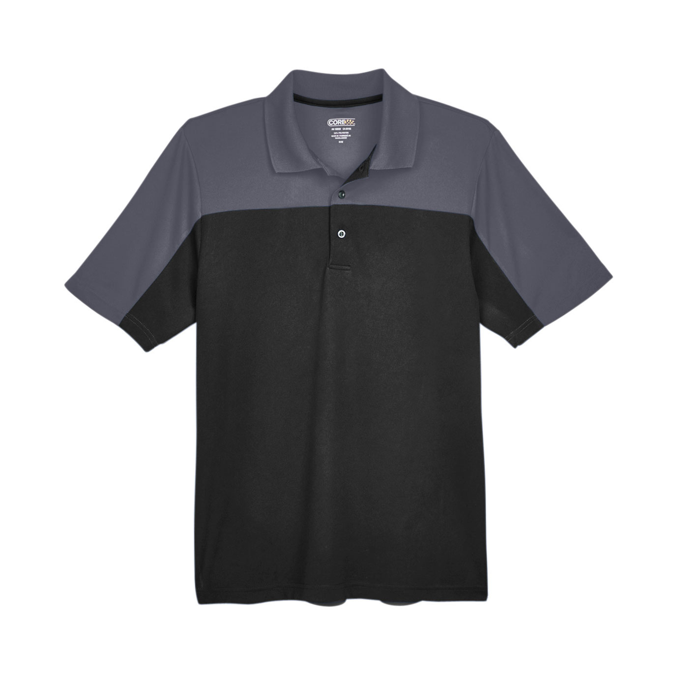 Core 365 CE101 Men's Balance Colorblock Performance Pique Polo - Black ...