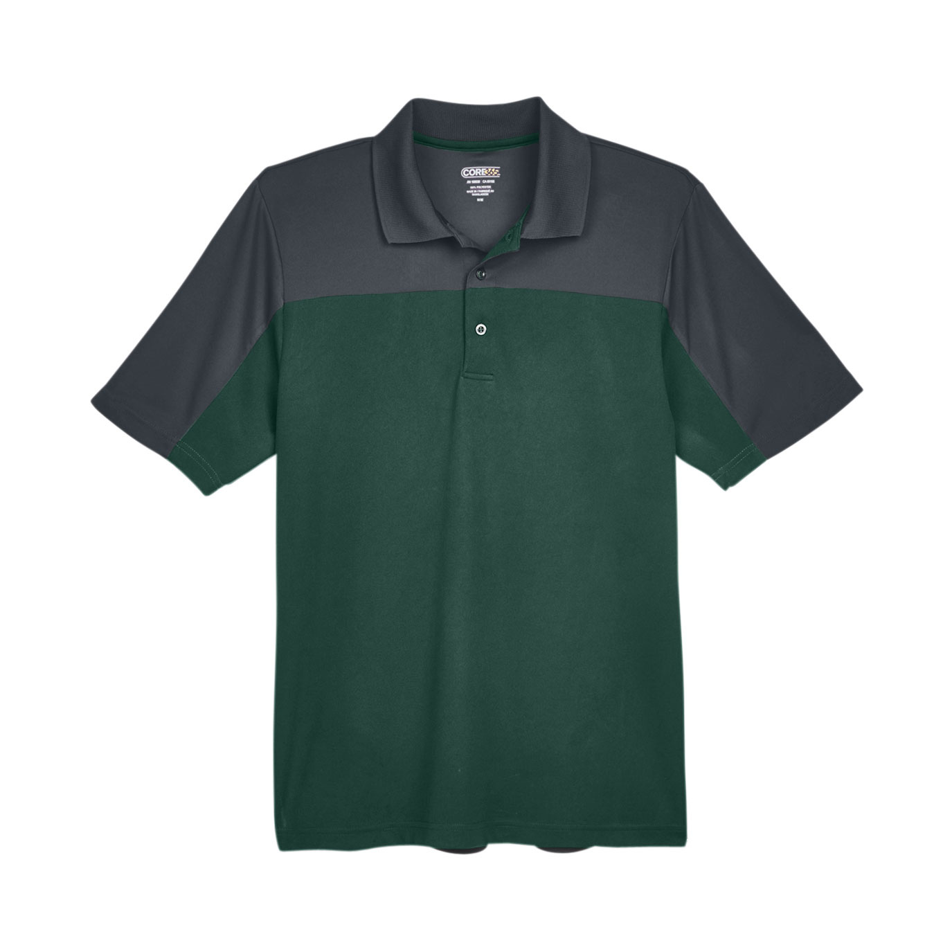 Core 365 CE101 Men's Balance Colorblock Performance Pique Polo - Forest ...