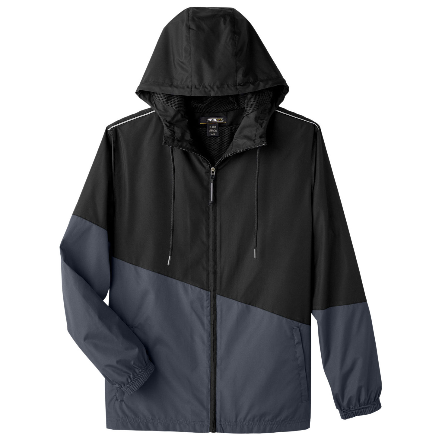 Core 365 CE710 Unisex Techno Lite Colorblock Windbreaker - Black/Carbon ...