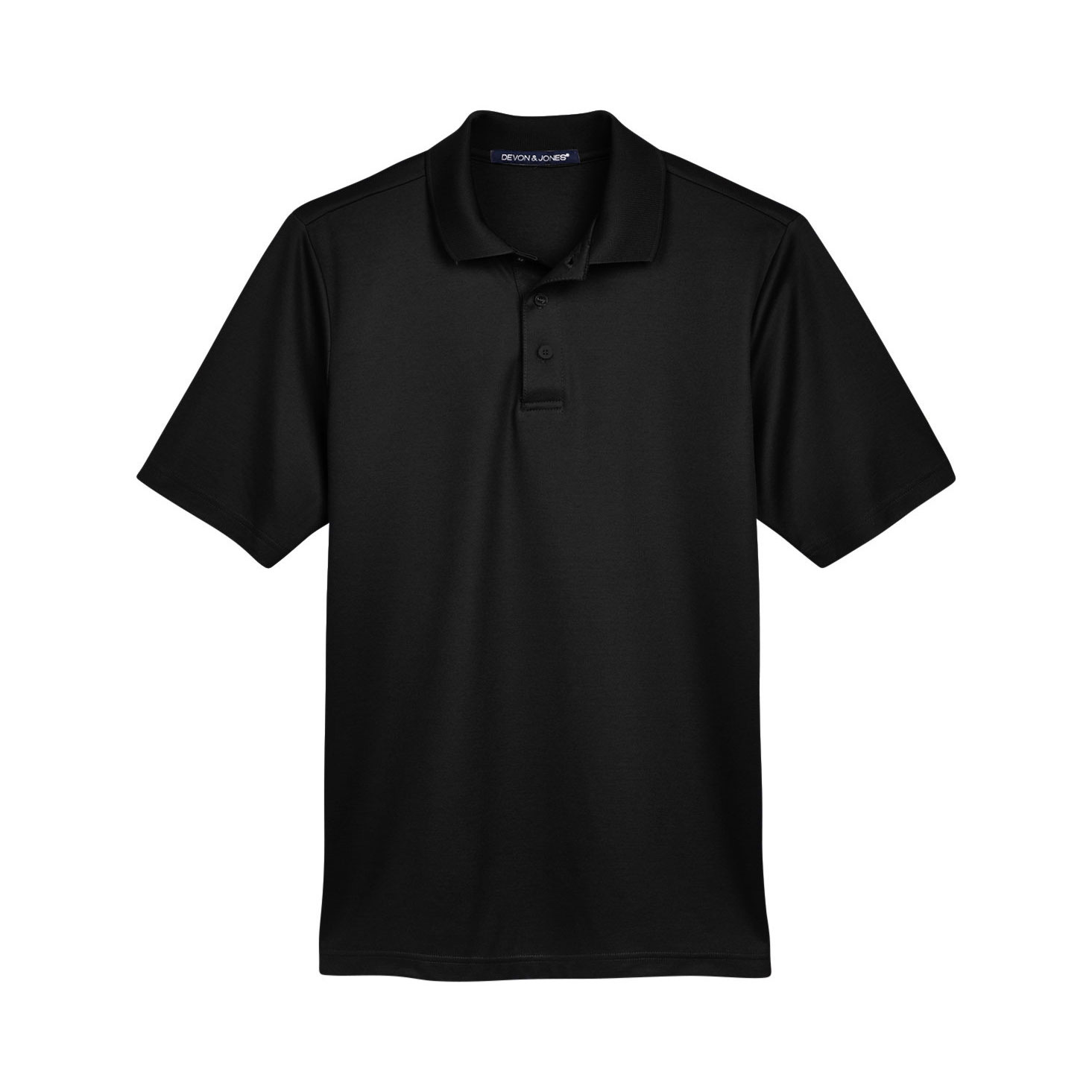Devon & Jones DG20 CrownLux Performance Plaited Polo - Black | Full Source