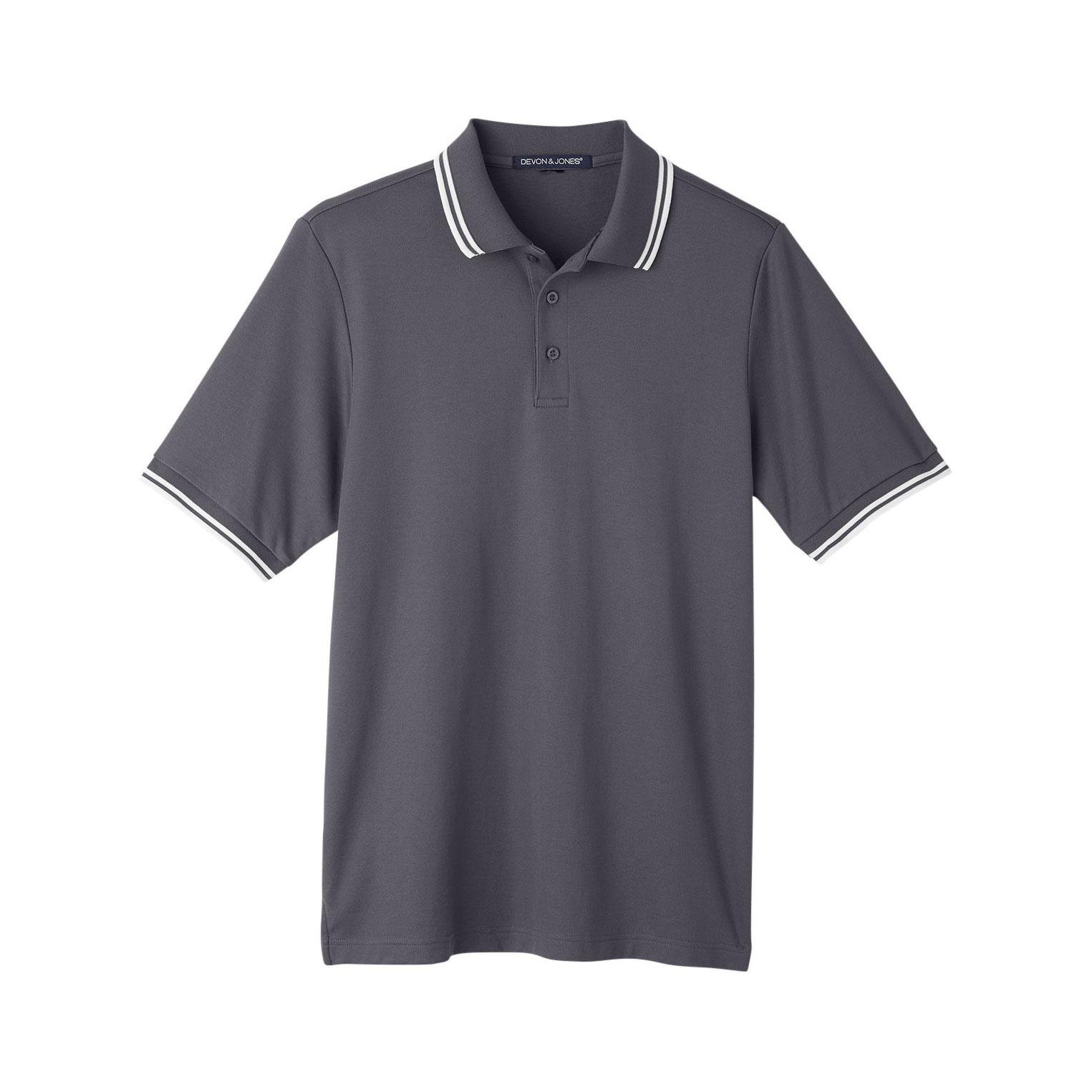 Devon & Jones DG20C Men's CrownLux Performance Plaited Tipped Polo ...
