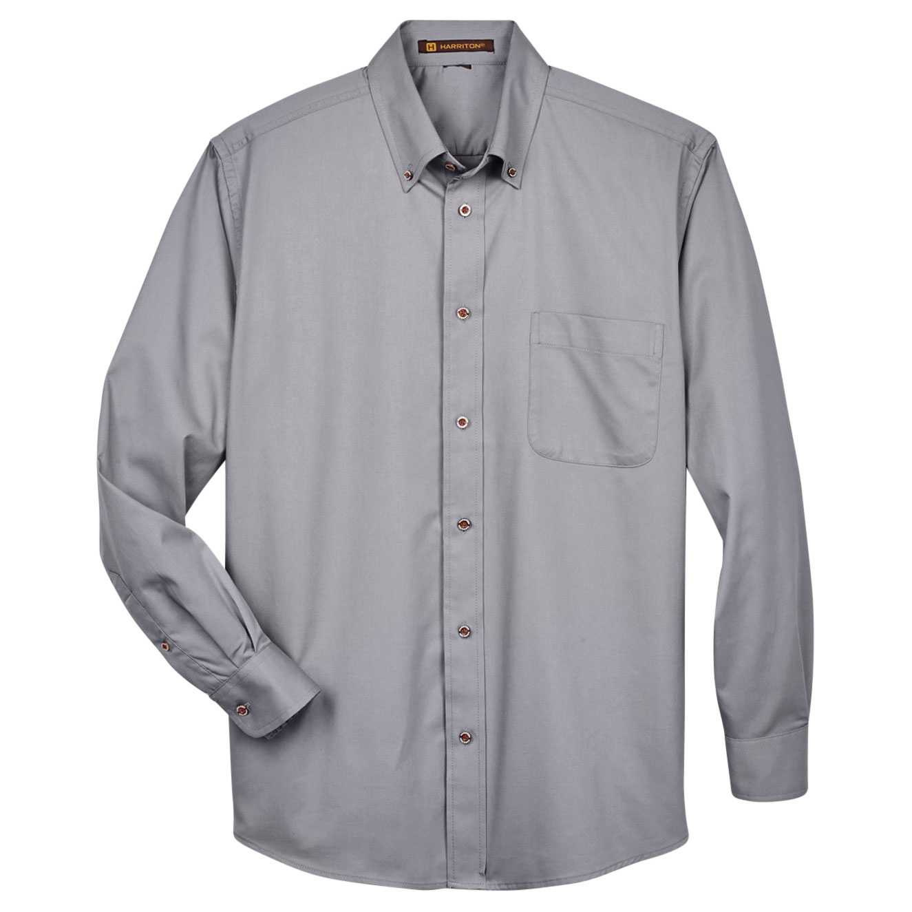 Harriton M500 Easy Blend Long-Sleeve Twill Shirt with Stain Release ...