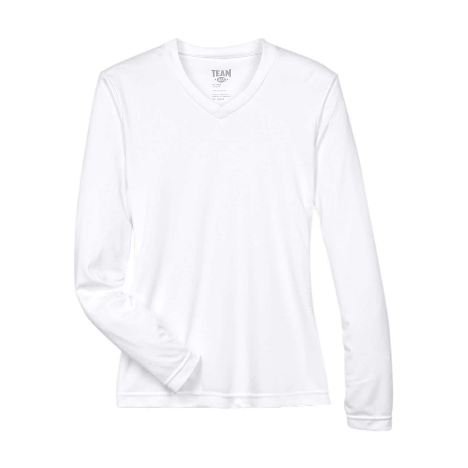 Team 365 TT11WL Ladies Zone Performance Long Sleeve T-Shirt - White ...