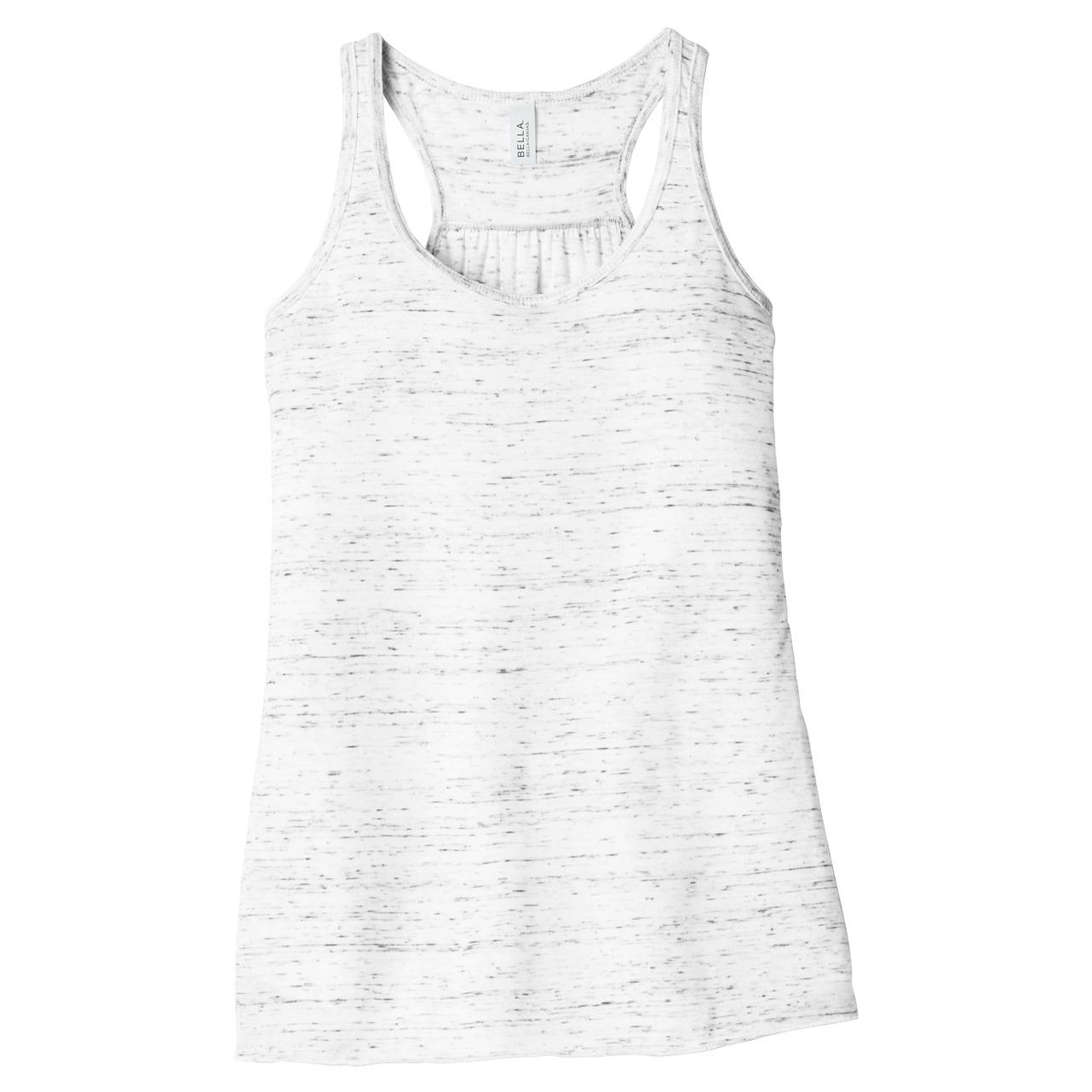 Bella + Canvas BC8800 Women's Flowy Racerback Tank - White Marble ...
