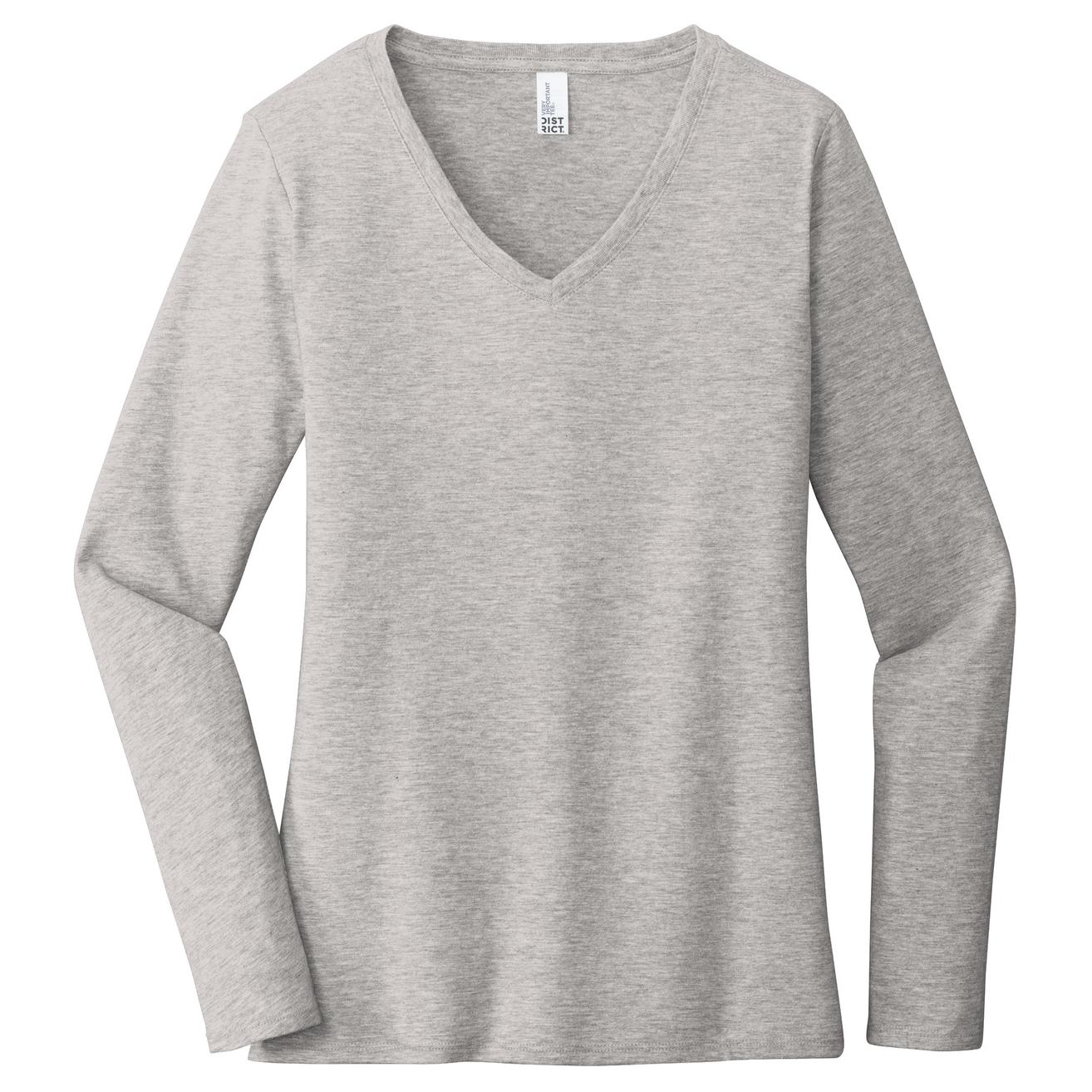 District DT6201 Women's Very Important Tee Long Sleeve - Light Heather ...