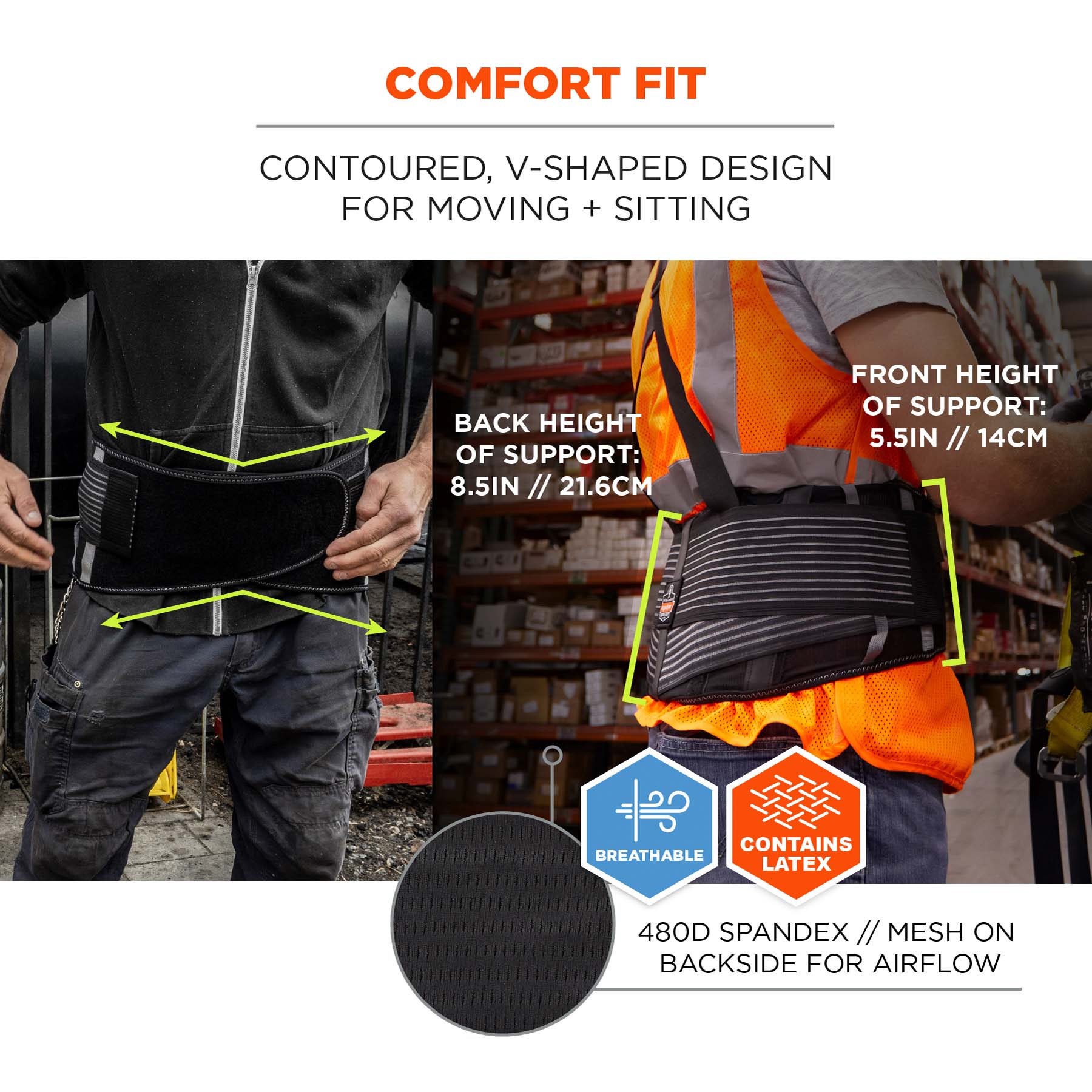 Ergodyne ProFlex 1675 Back Support Brace with Cooling/Warming Pack ...