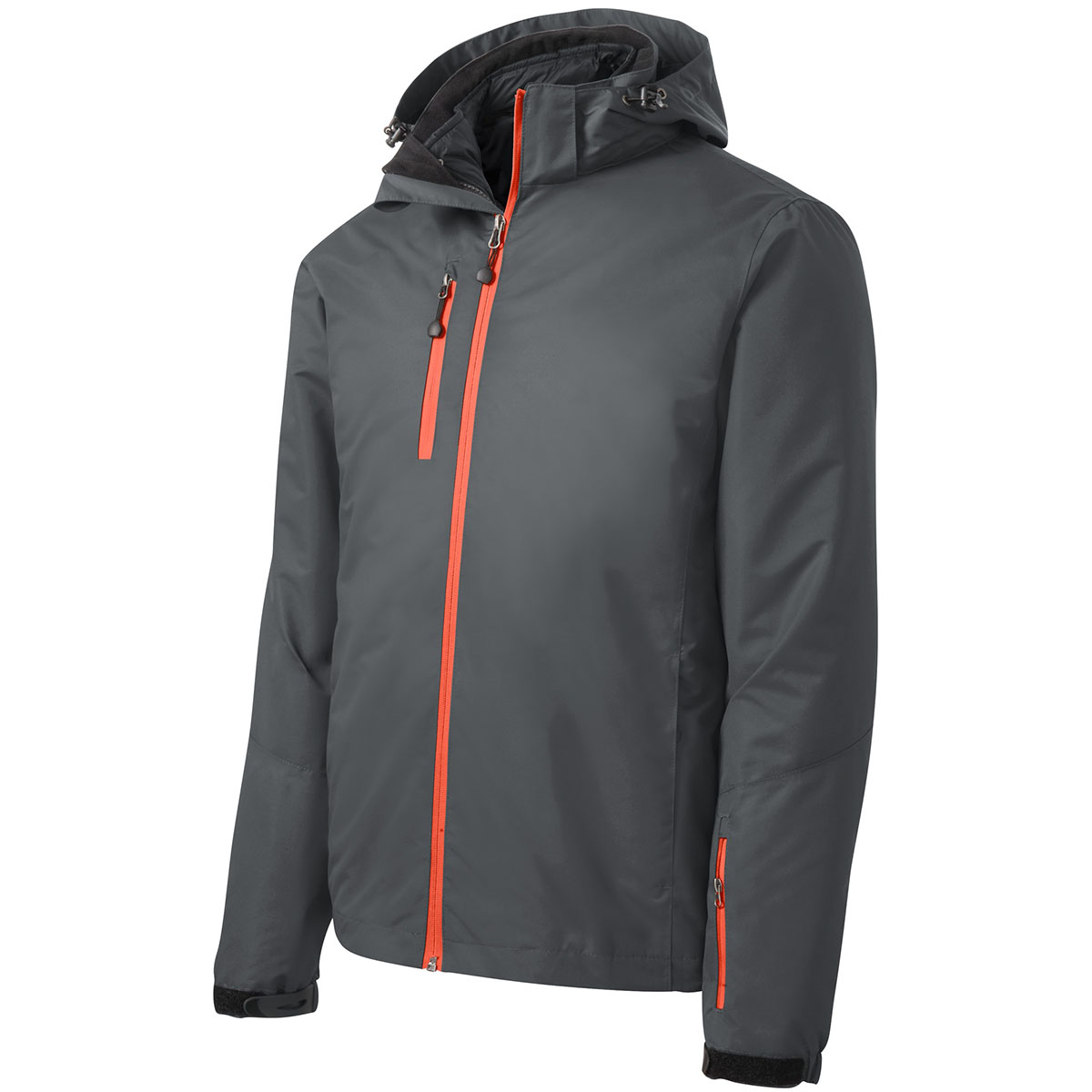 Port Authority J332 Vortex Waterproof 3-in-1 Jacket - Magnet/Orange ...