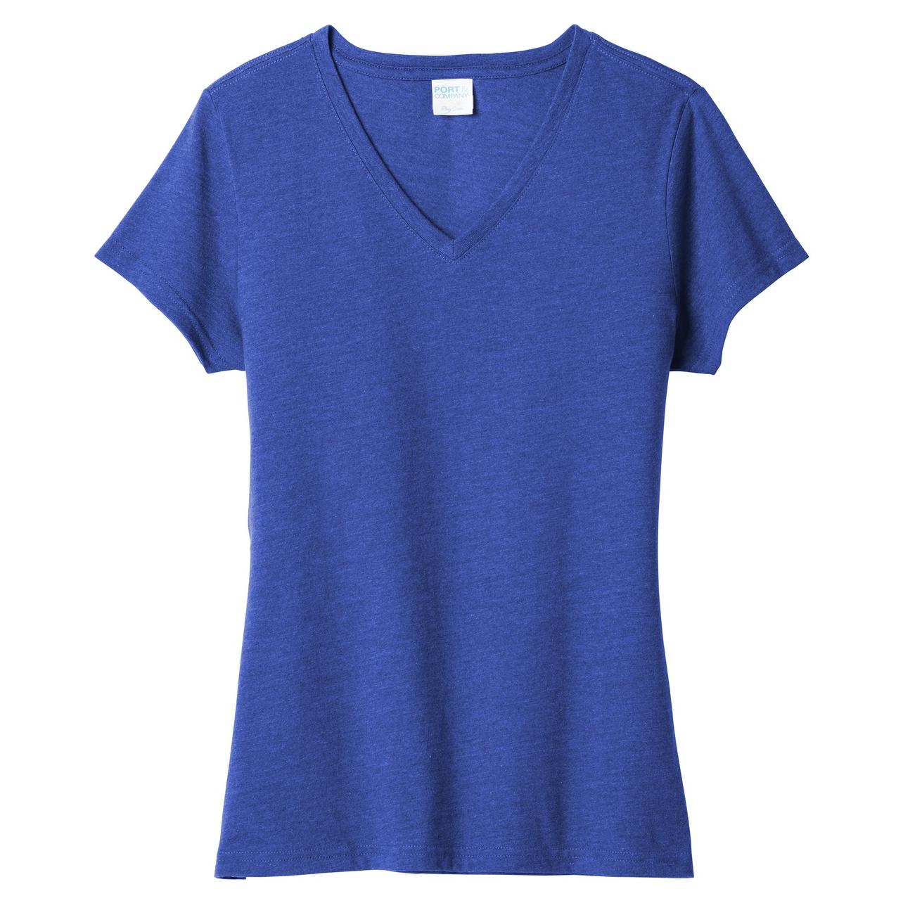 Port & Company LPC455V Ladies Fan Favorite Blend V-Neck Tee - True ...