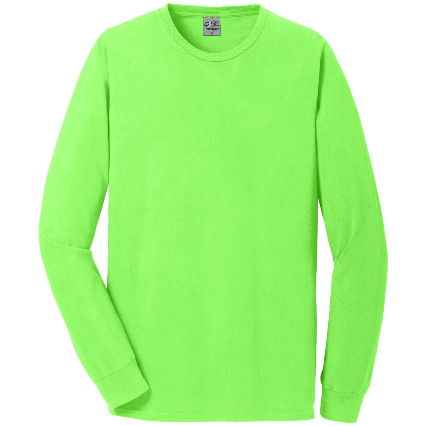 Port & Company PC099LS Beach Wash Garment-Dyed Long Sleeve Tee - Neon ...