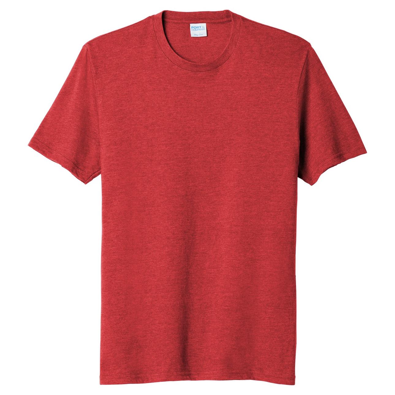 Port & Company PC455 Fan Favorite Blend Tee - Bright Red Heather | Full ...