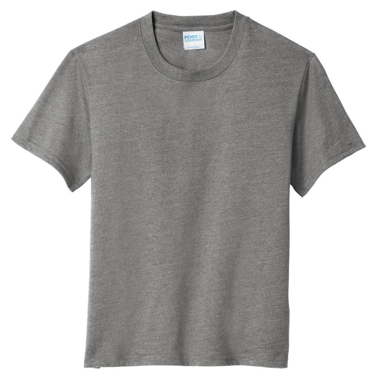 Port & Company PC455Y Youth Fan Favorite Blend Tee - Graphite Heather ...