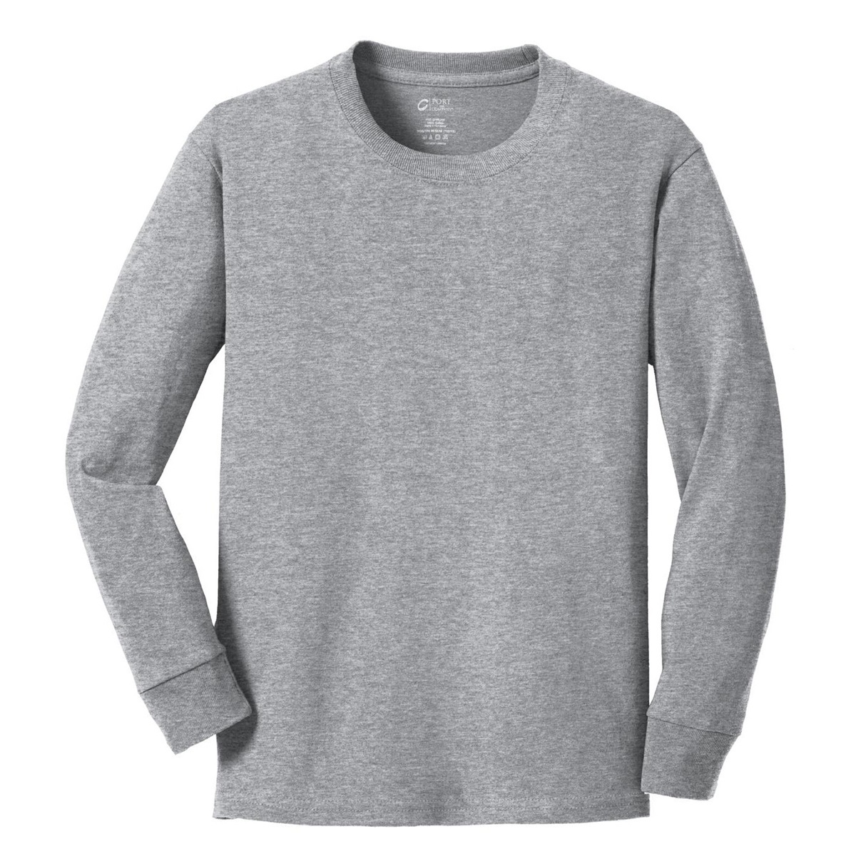 Port & Company PC54YLS Youth Long Sleeve 5.4-oz Cotton T-Shirt ...