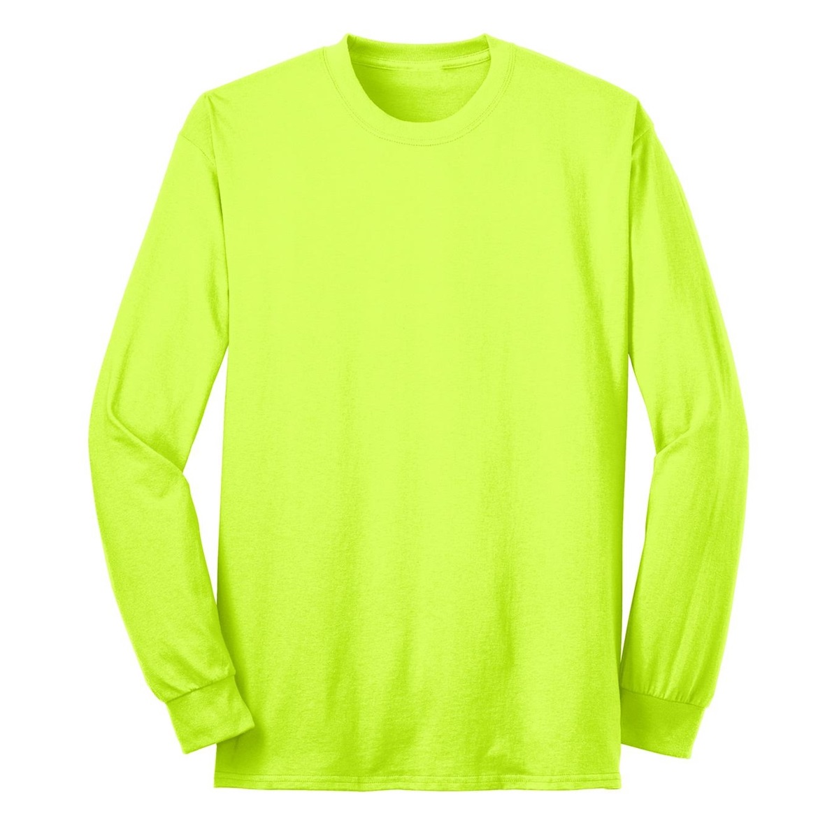 Port & Company PC55LS Long Sleeve 50/50 Cotton/Poly T-Shirt - Safety ...