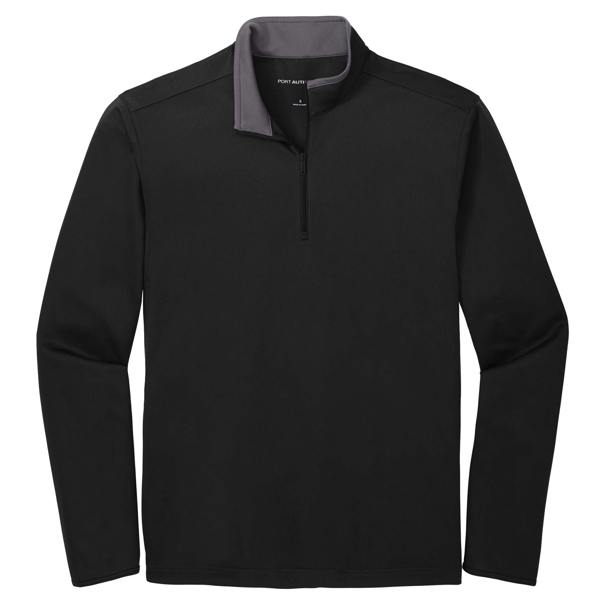 Port Authority K584 Silk Touch Performance 1/4-Zip Pullover - Black/Steel Grey | Full Source