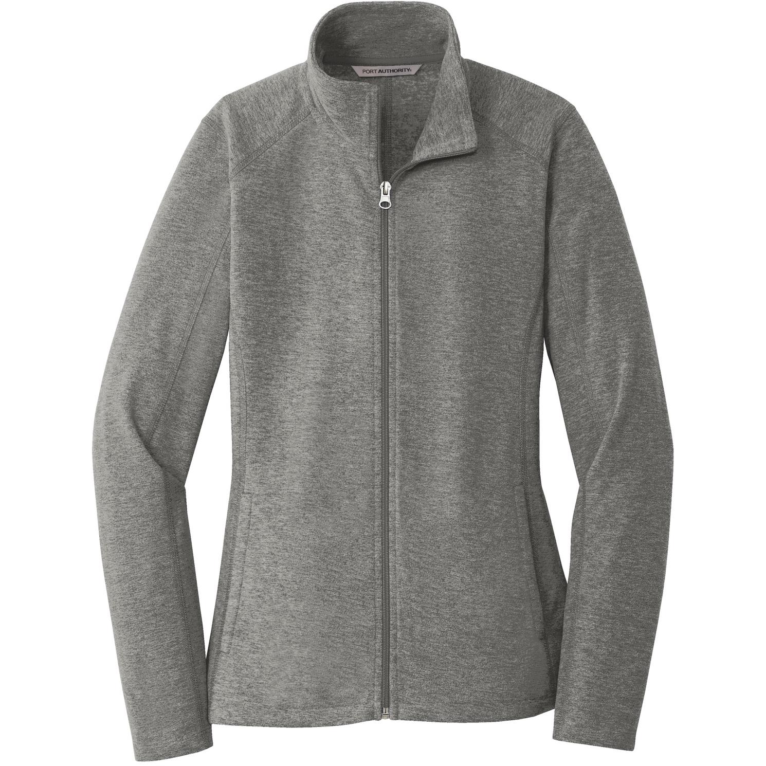 Port Authority L235 Ladies Heather Microfleece Full-Zip Jacket - Pearl ...