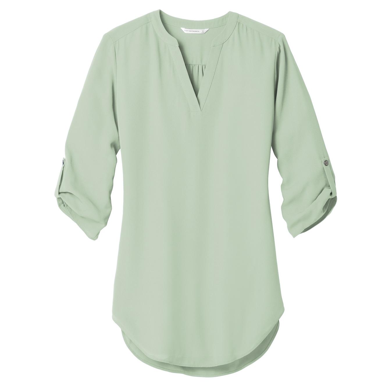 Port Authority LW701 Ladies 3/4-Sleeve Tunic Blouse - Misty Sage | Full ...