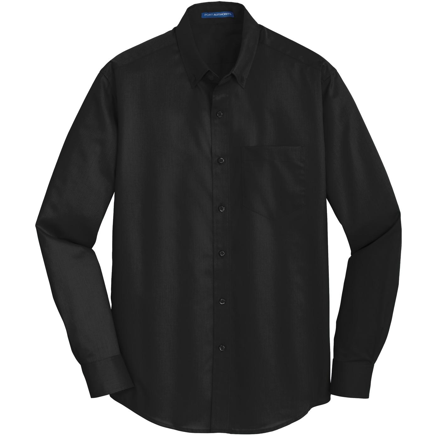 Port Authority S663 SuperPro Twill Shirt - Black | Full Source