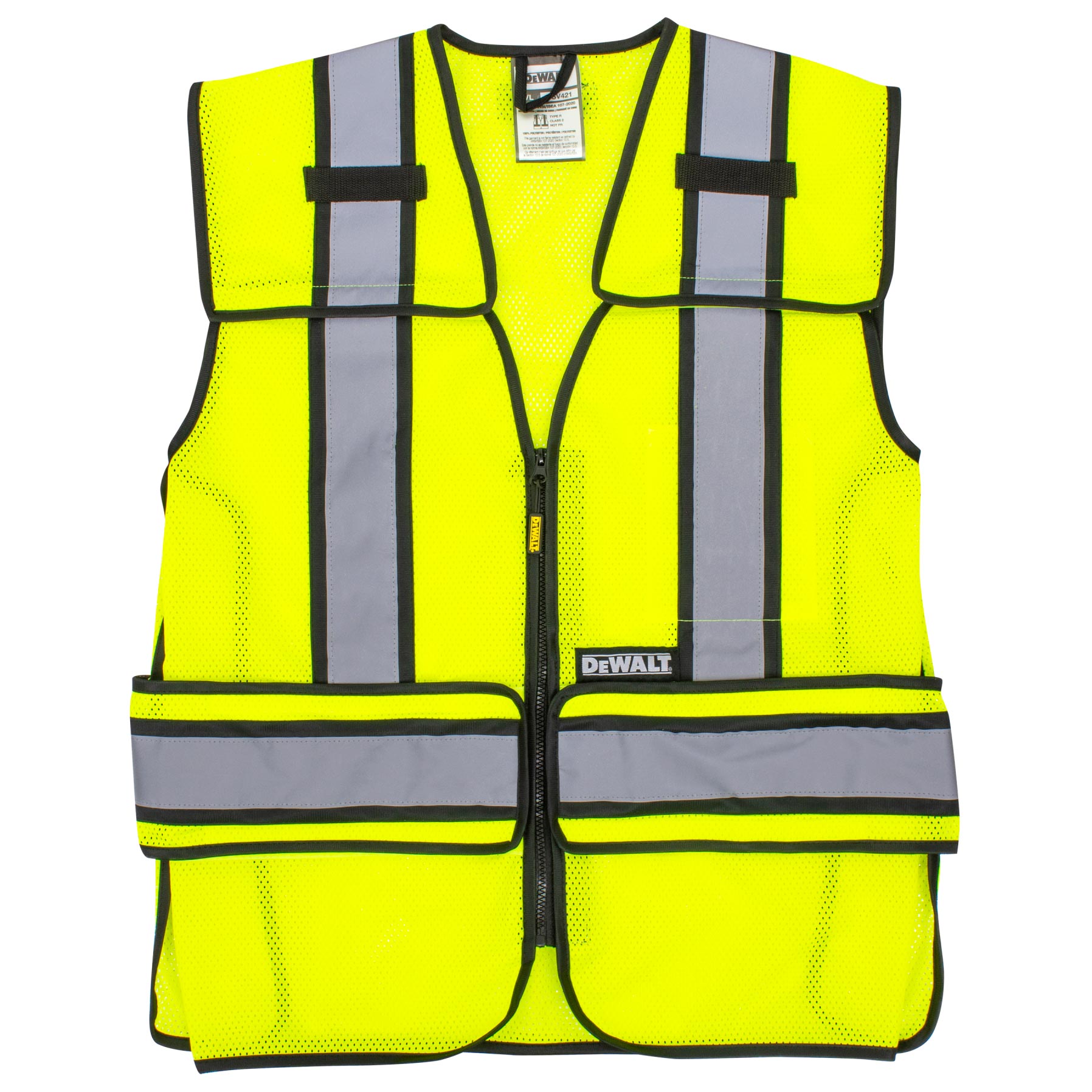 DEWALT DSV421 Type R Class 2 Adjustable Breakaway Mesh Safety Vest ...