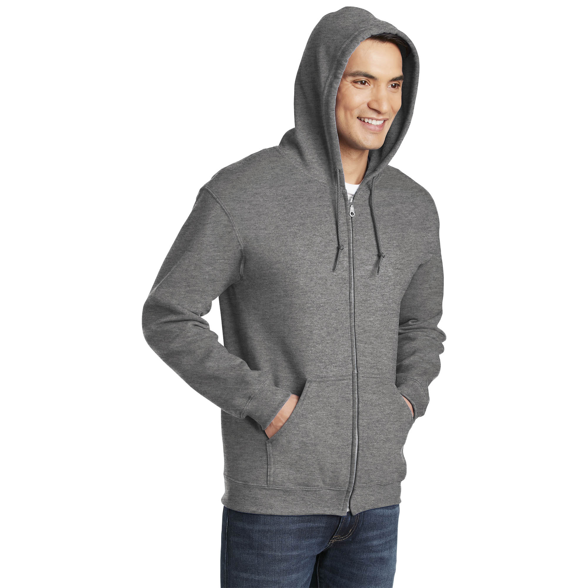 Gildan 18600 Heavy Blend Full-Zip Hooded Sweatshirt - Graphite Heather ...