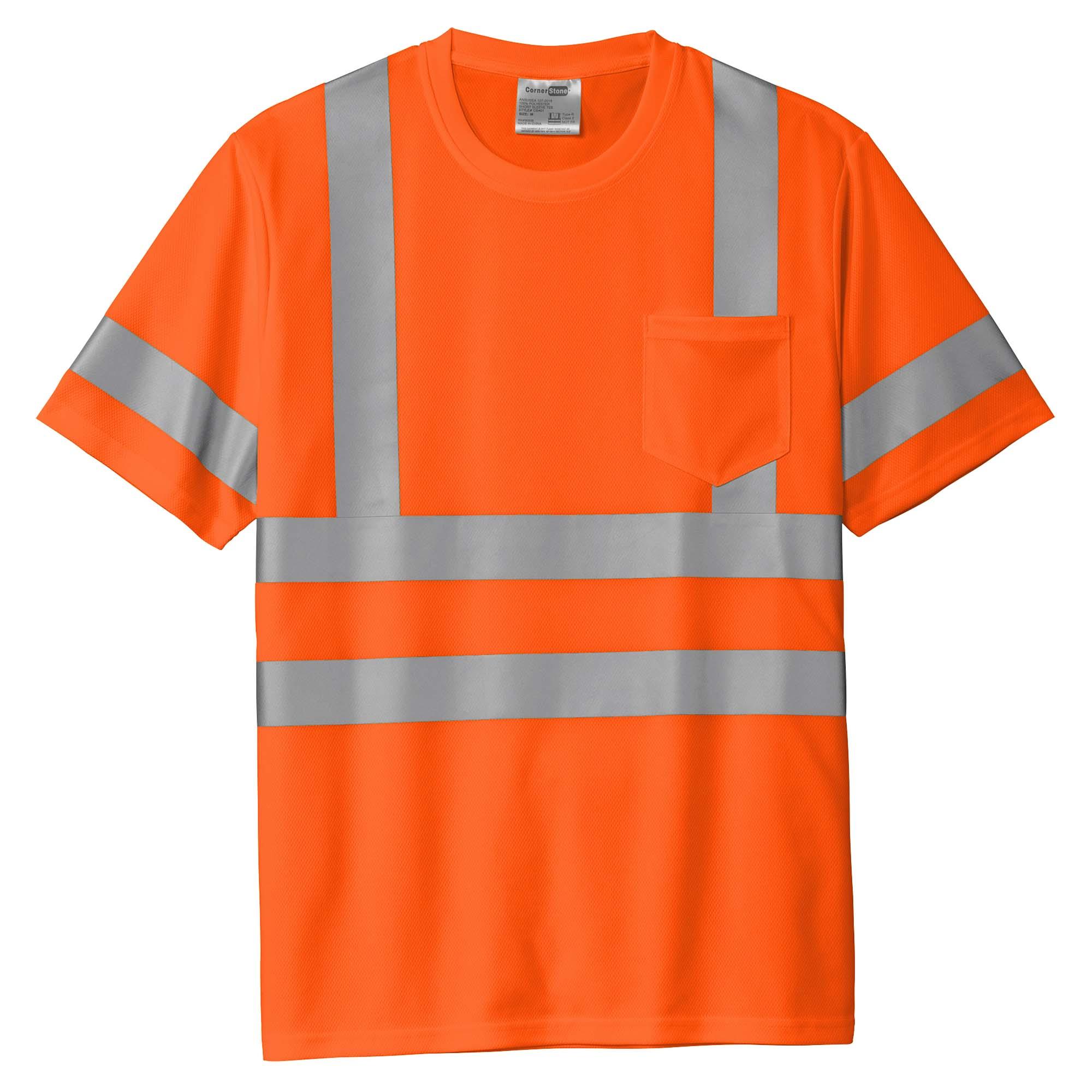 CornerStone CS202 ANSI 107 Class 3 Mesh T Shirt Orange Full Source