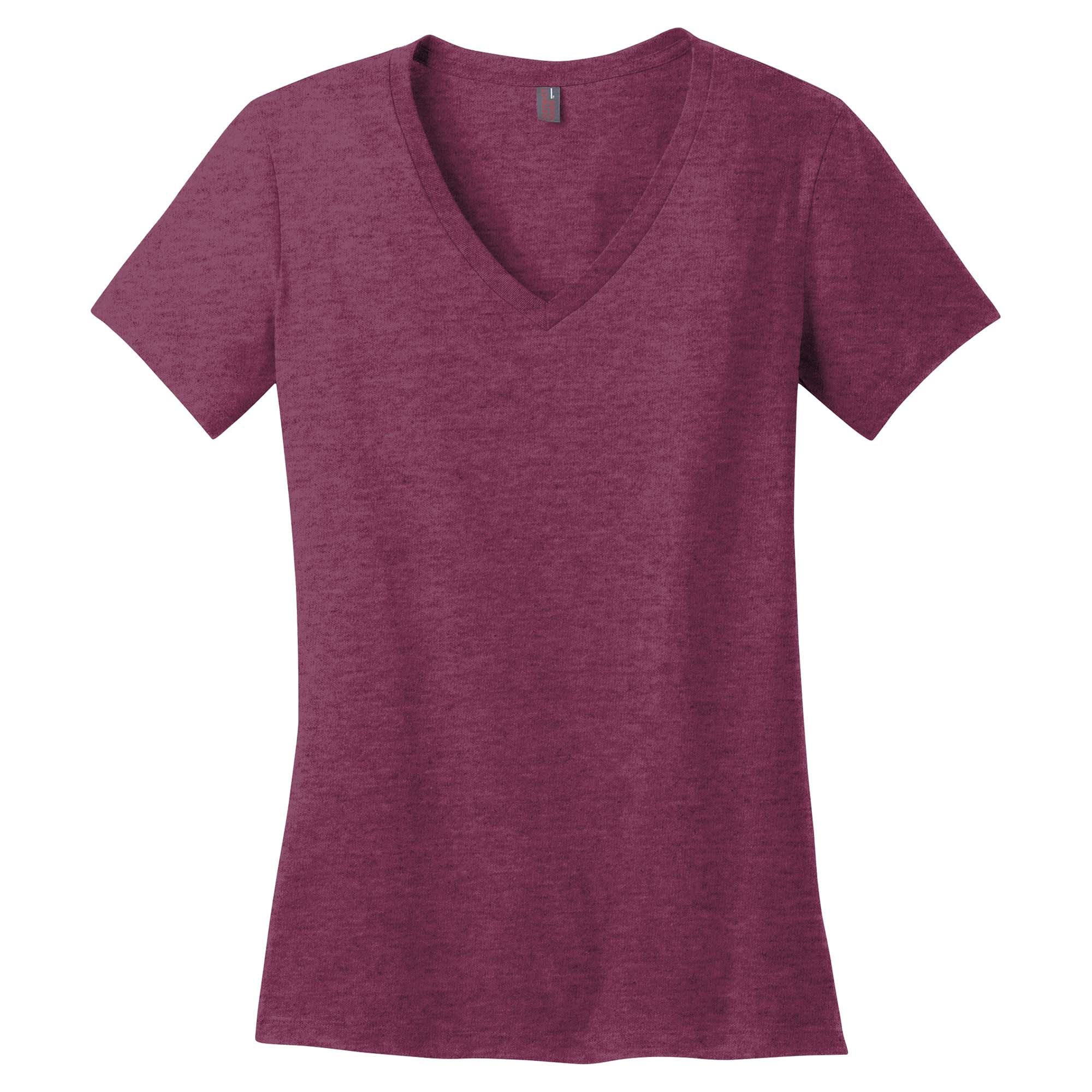 District DM1170L Women's Perfect Weight V-Neck Tee - Heathered ...