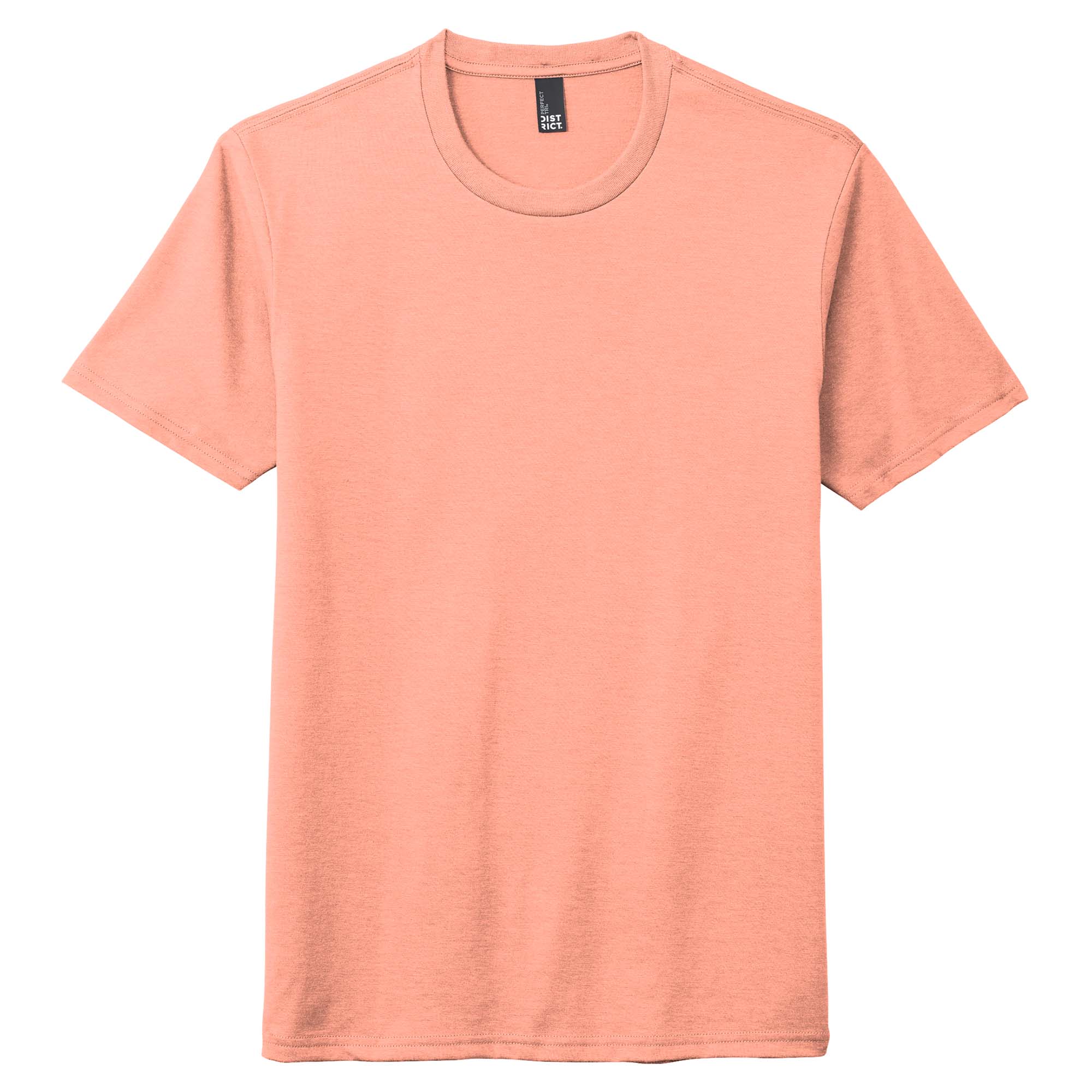 District DM130 Perfect Tri Crew Tee - Heathered Dusty Peach | Full Source