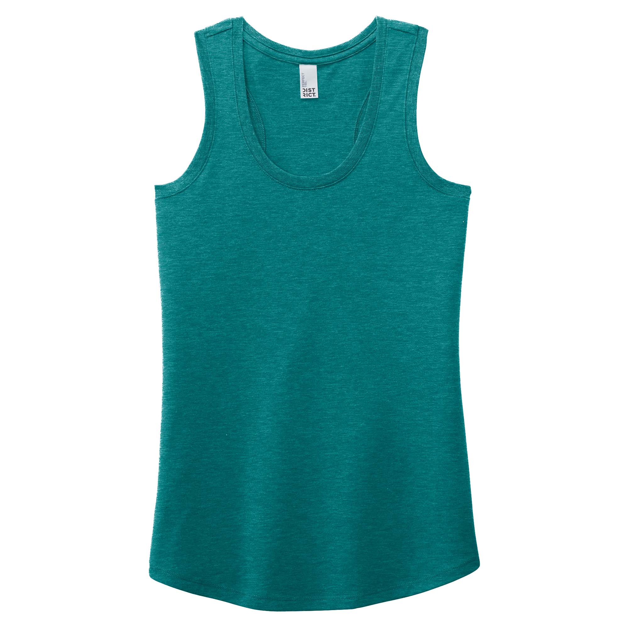 District DM138L Women's Perfect Tri Racerback Tank - Heathered Teal ...