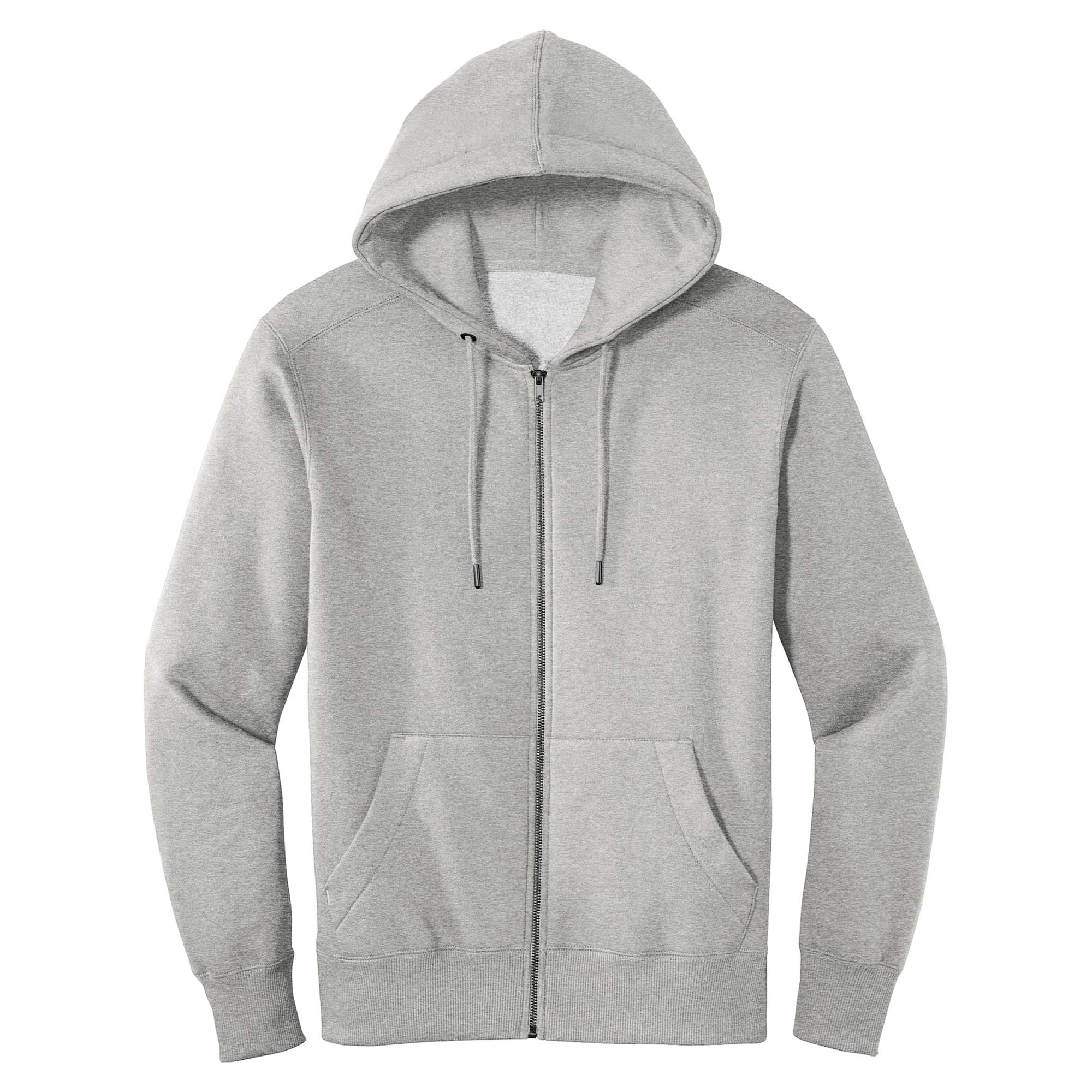 District DT1103 Perfect Weight Fleece Full-Zip Hoodie - Heathered Steel ...