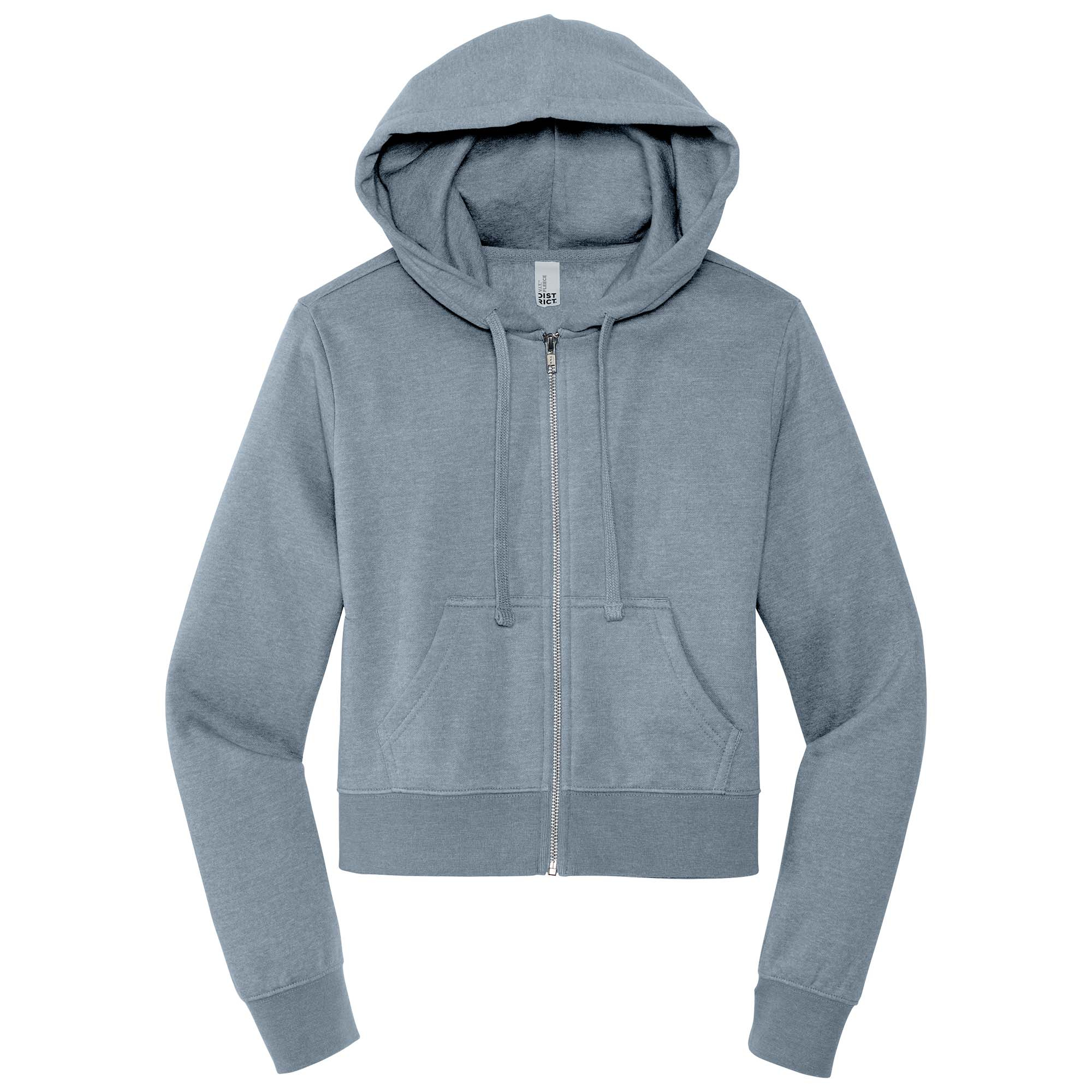 District DT6103 Womens V.I.T. Fleece Full-Zip Hoodie - Flint Blue ...