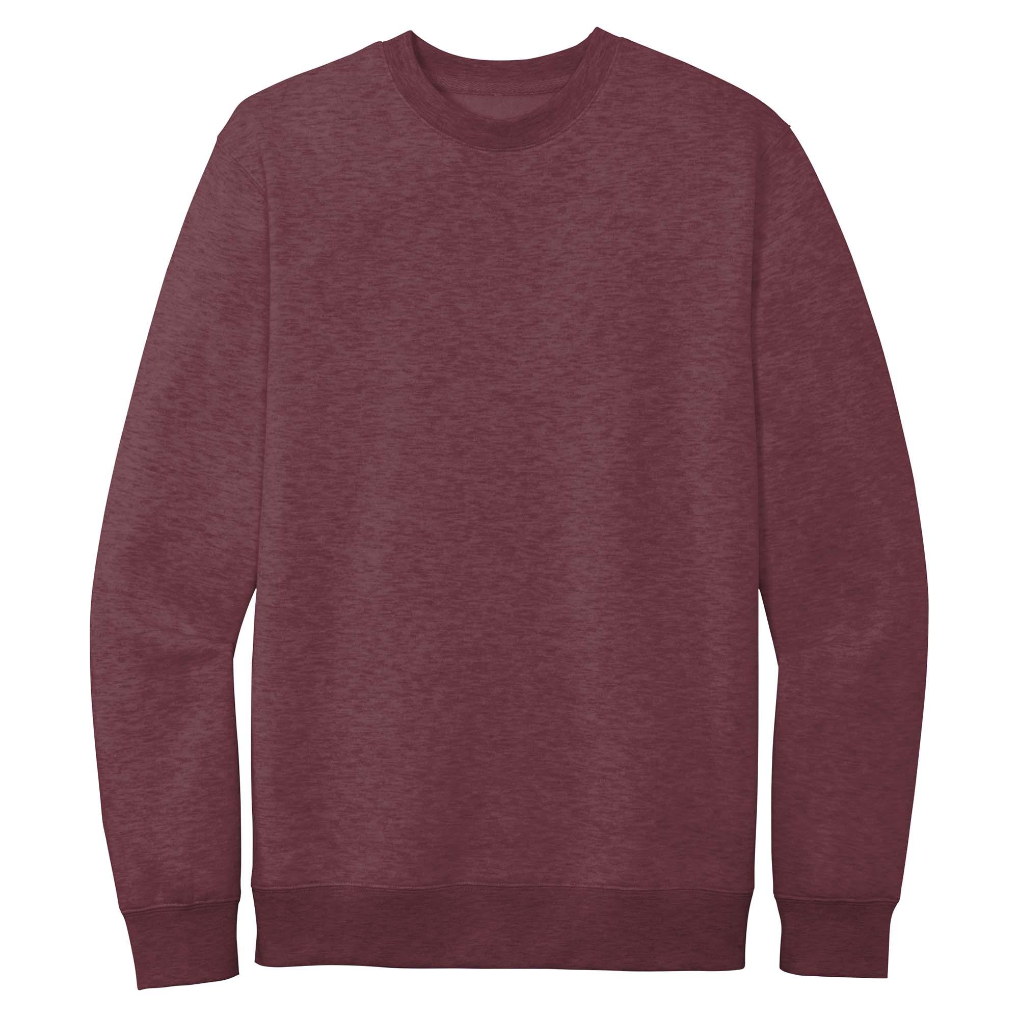 District DT6104 V.I.T. Fleece Crew Neck Sweatshirt - Heathered Cardinal ...