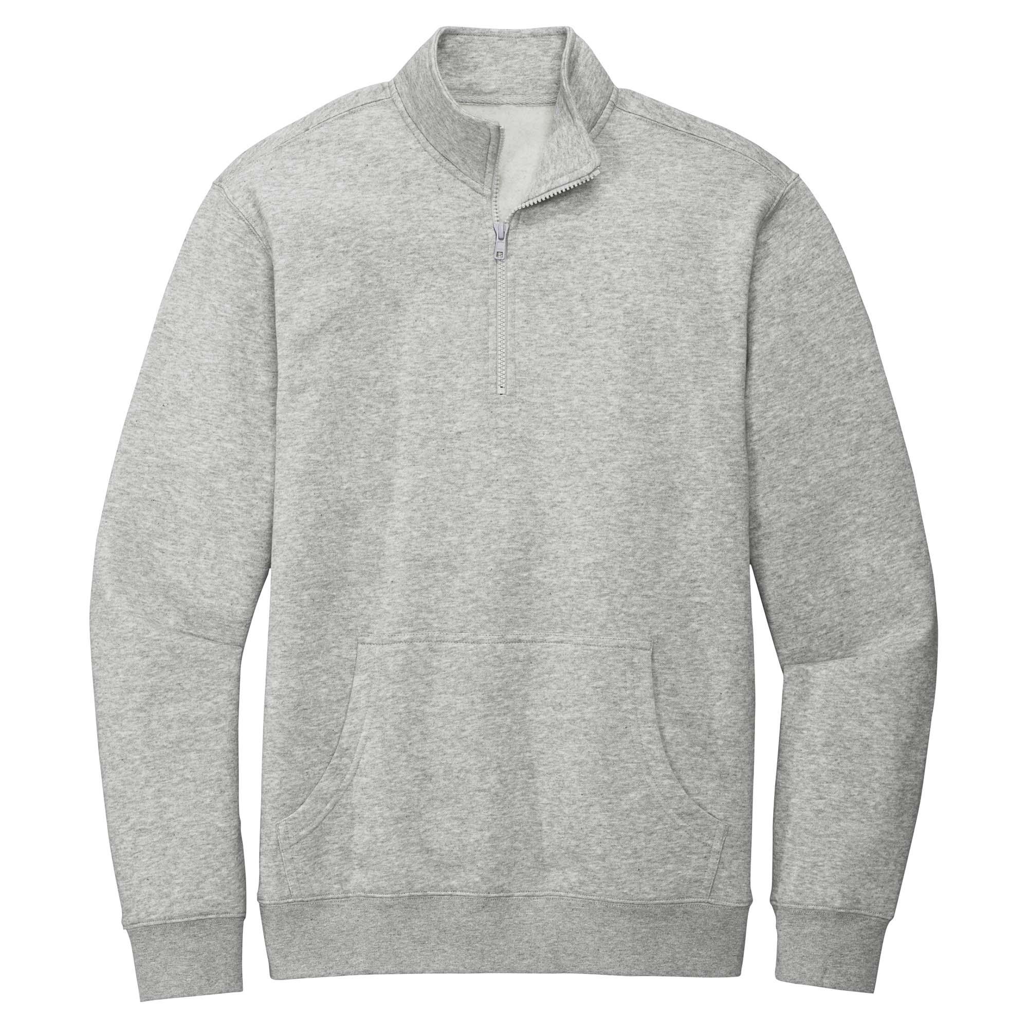 District DT6106 V.I.T. Fleece 1/4-Zip Pullover - Light Heather Grey ...