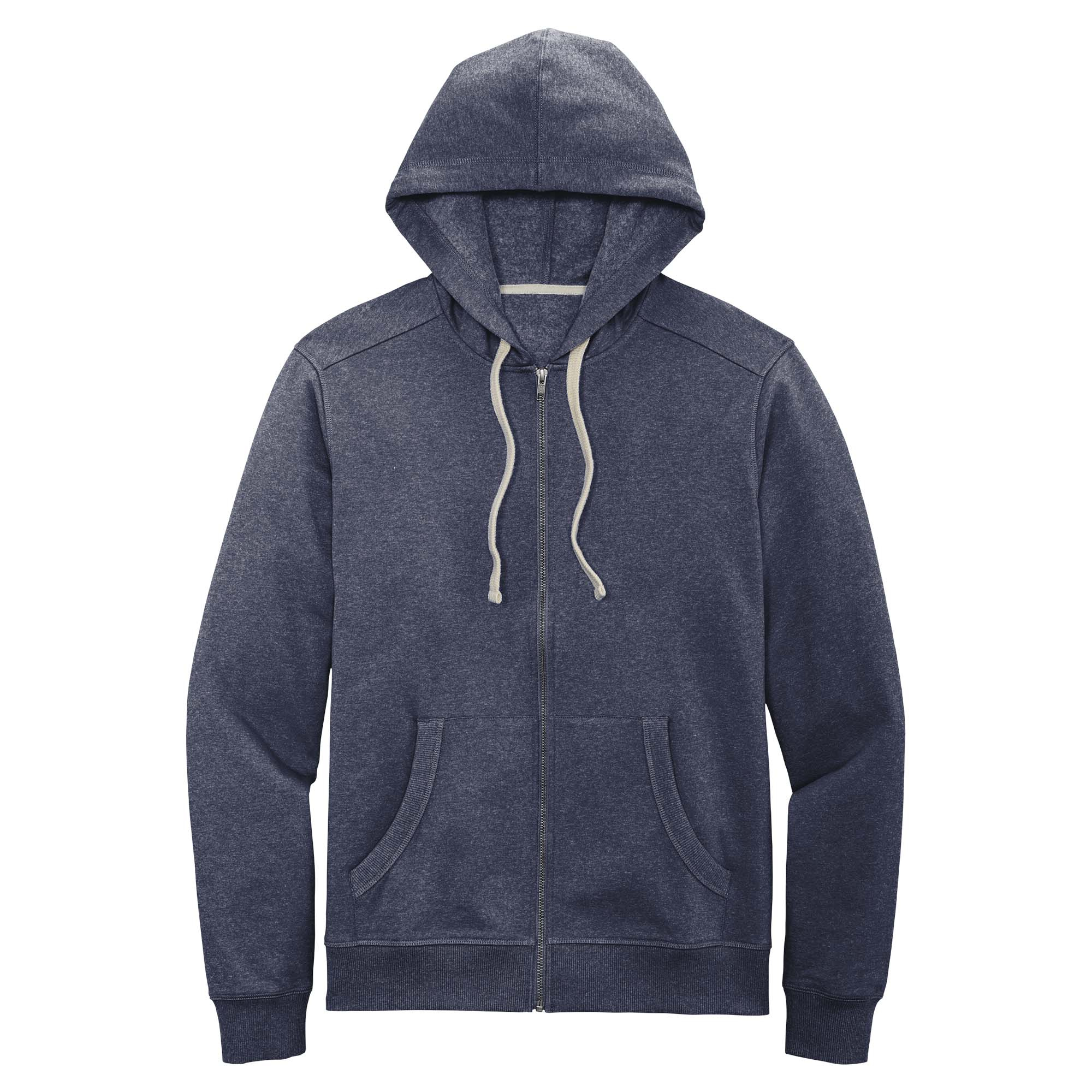 District DT8102 Re-Fleece Full-Zip Hoodie - Heathered Navy | Full Source