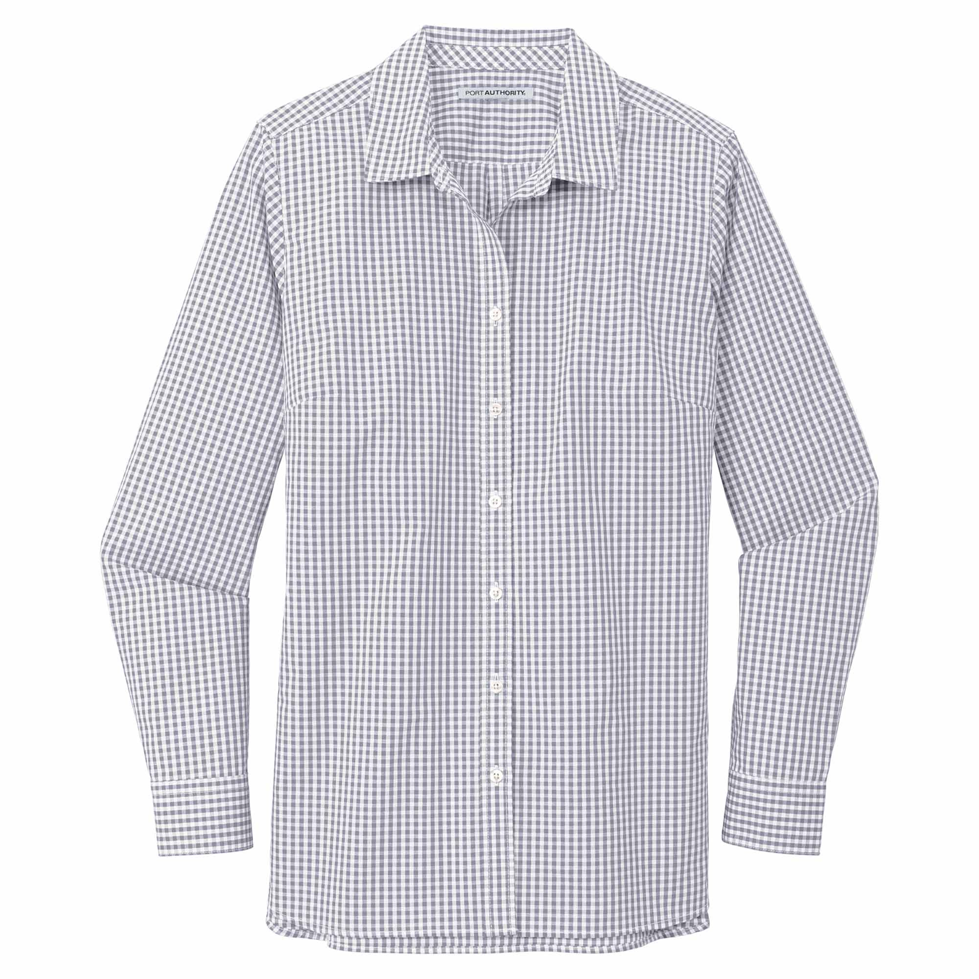 Port Authority LW644 Ladies Broadcloth Gingham Easy Care Shirt - Gusty ...