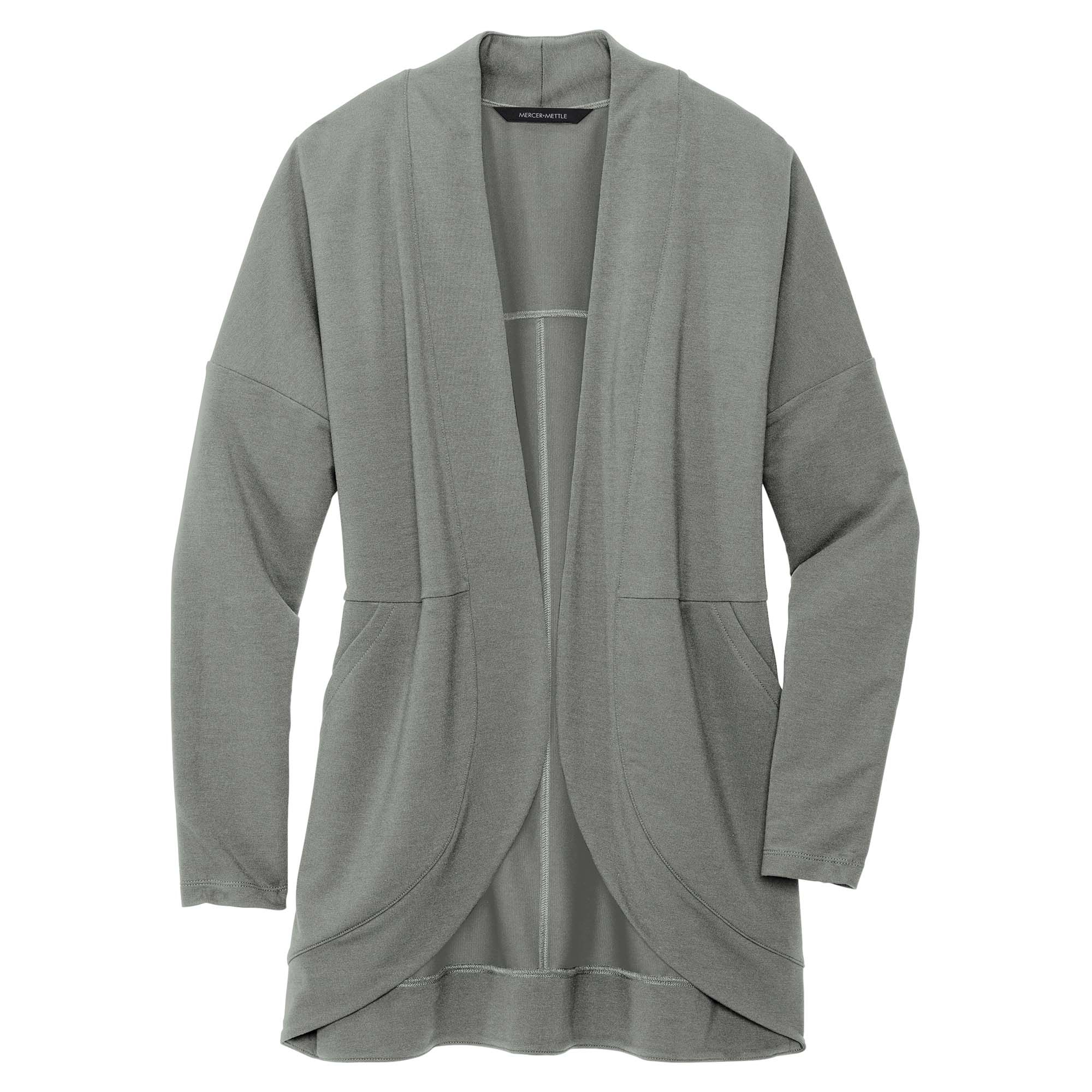 Mercer+Mettle MM3015 Women's Stretch Open-Front Cardigan - Gusty Grey ...