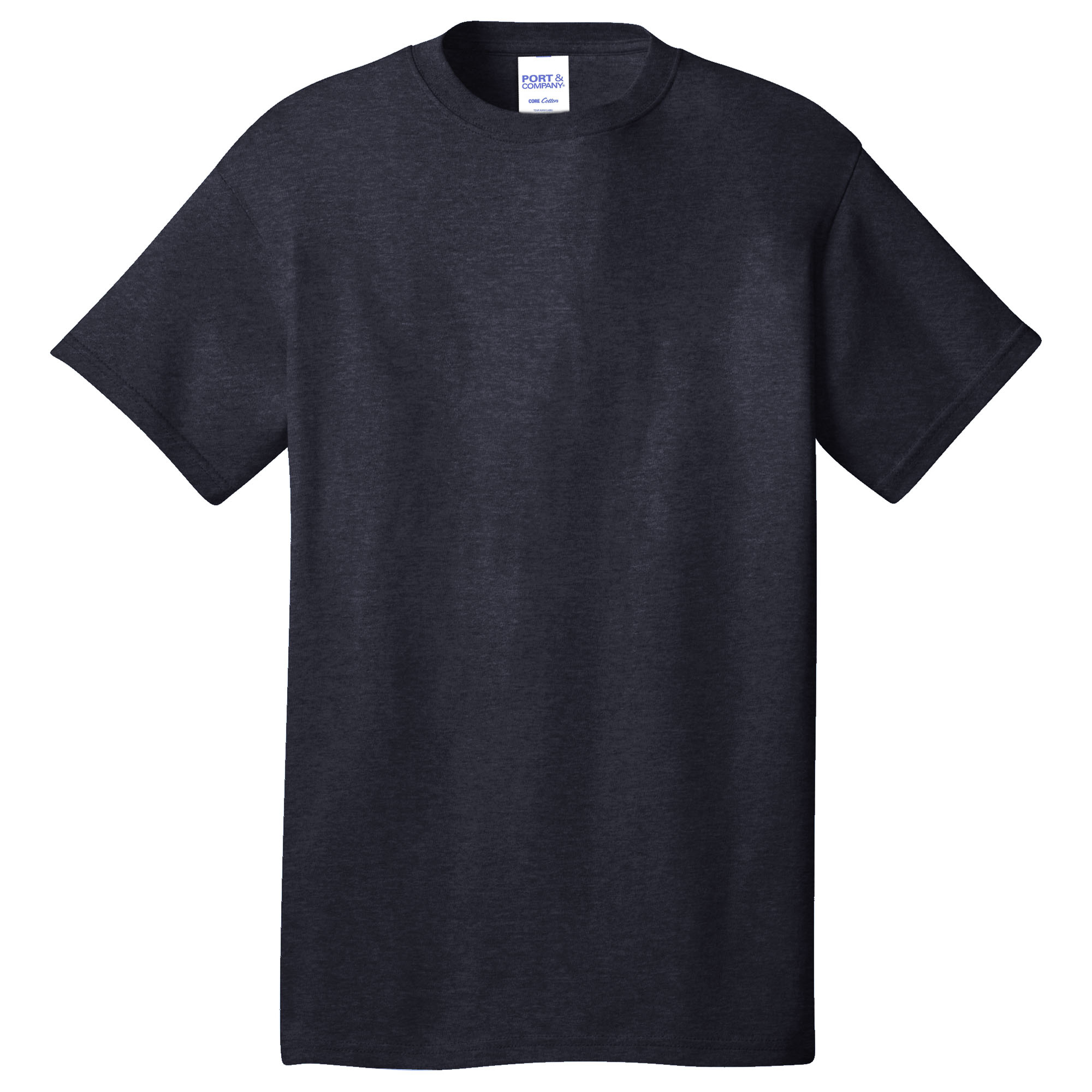 Port & Company PC54T Tall Core Cotton Tee - Heather Navy | Full Source